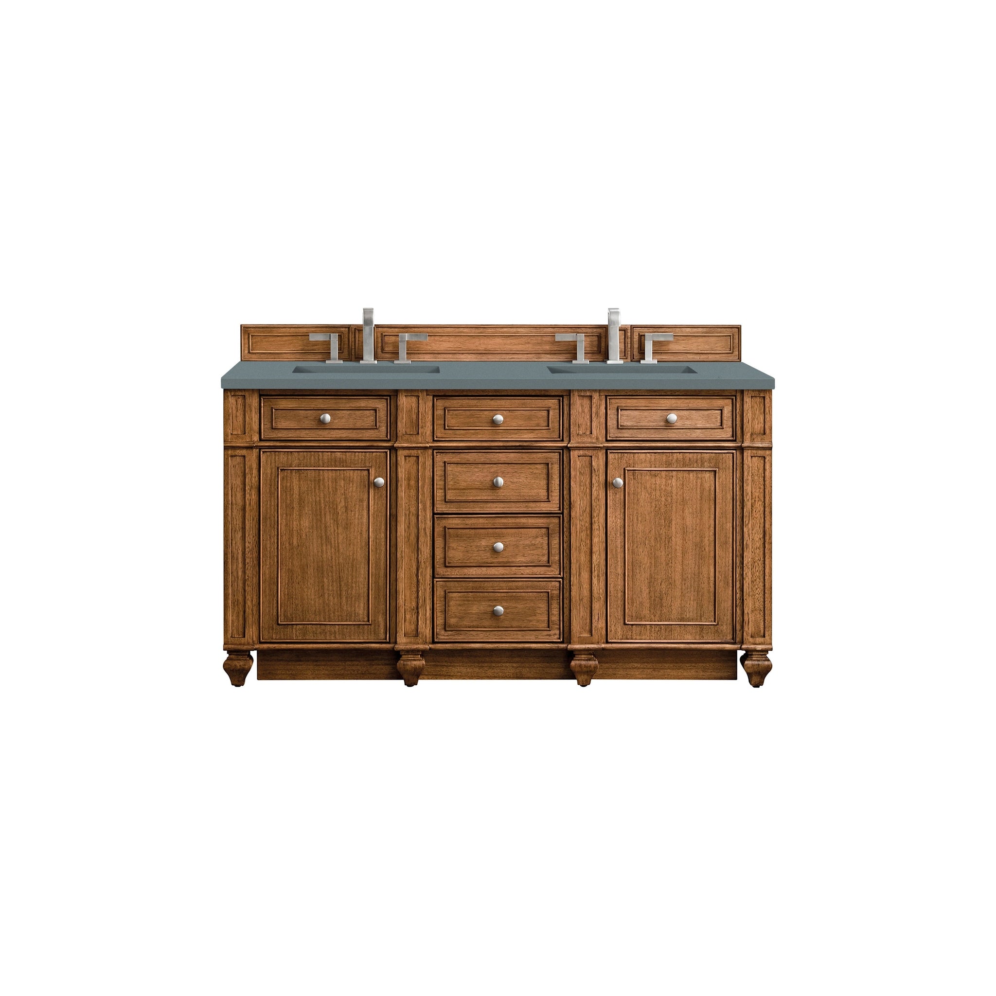 James Martin Vanities Bristol 60" Saddle Brown Double Vanity With 3cm ...