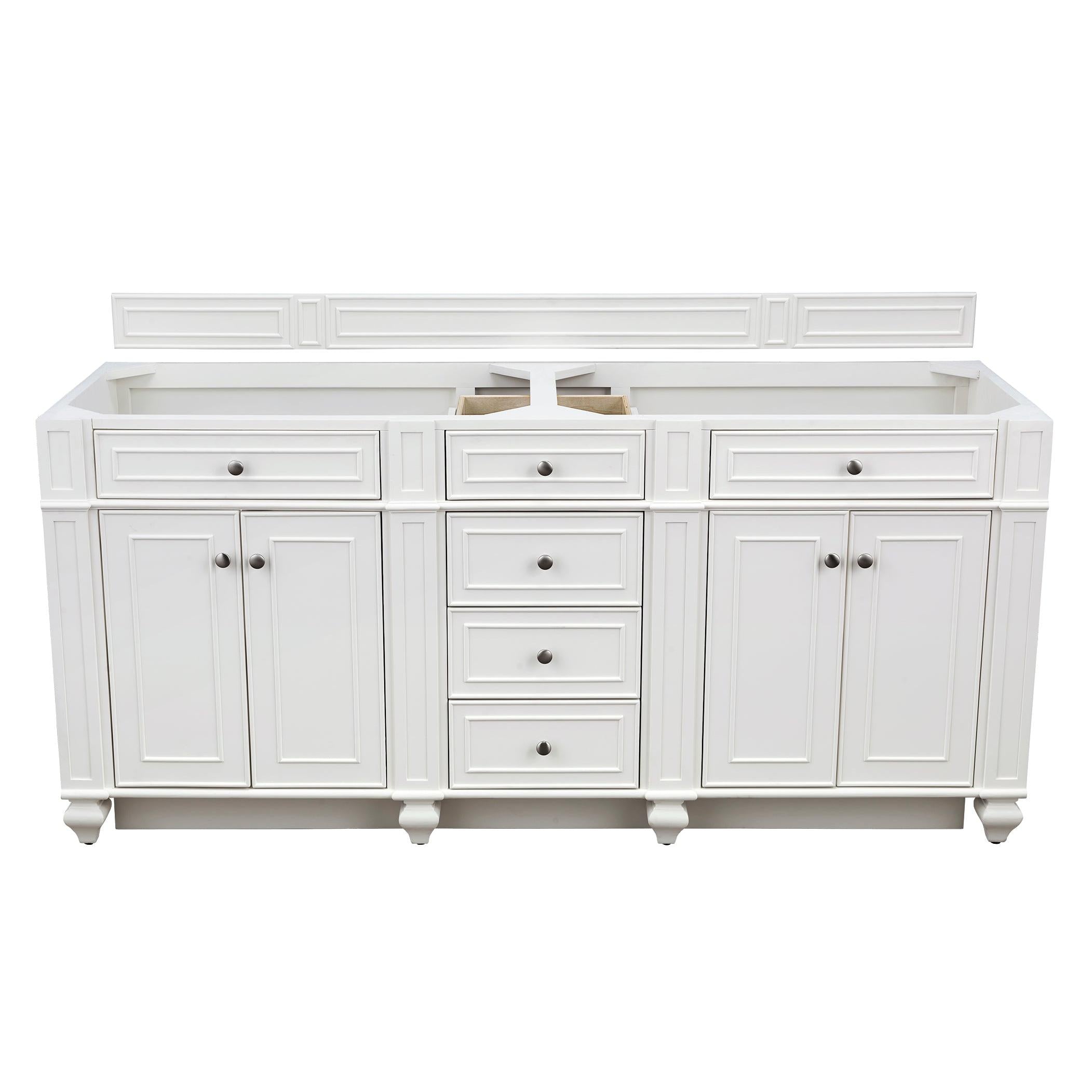 James Martin Vanities Bristol 72" Bright White Double Vanity Cabinet ...