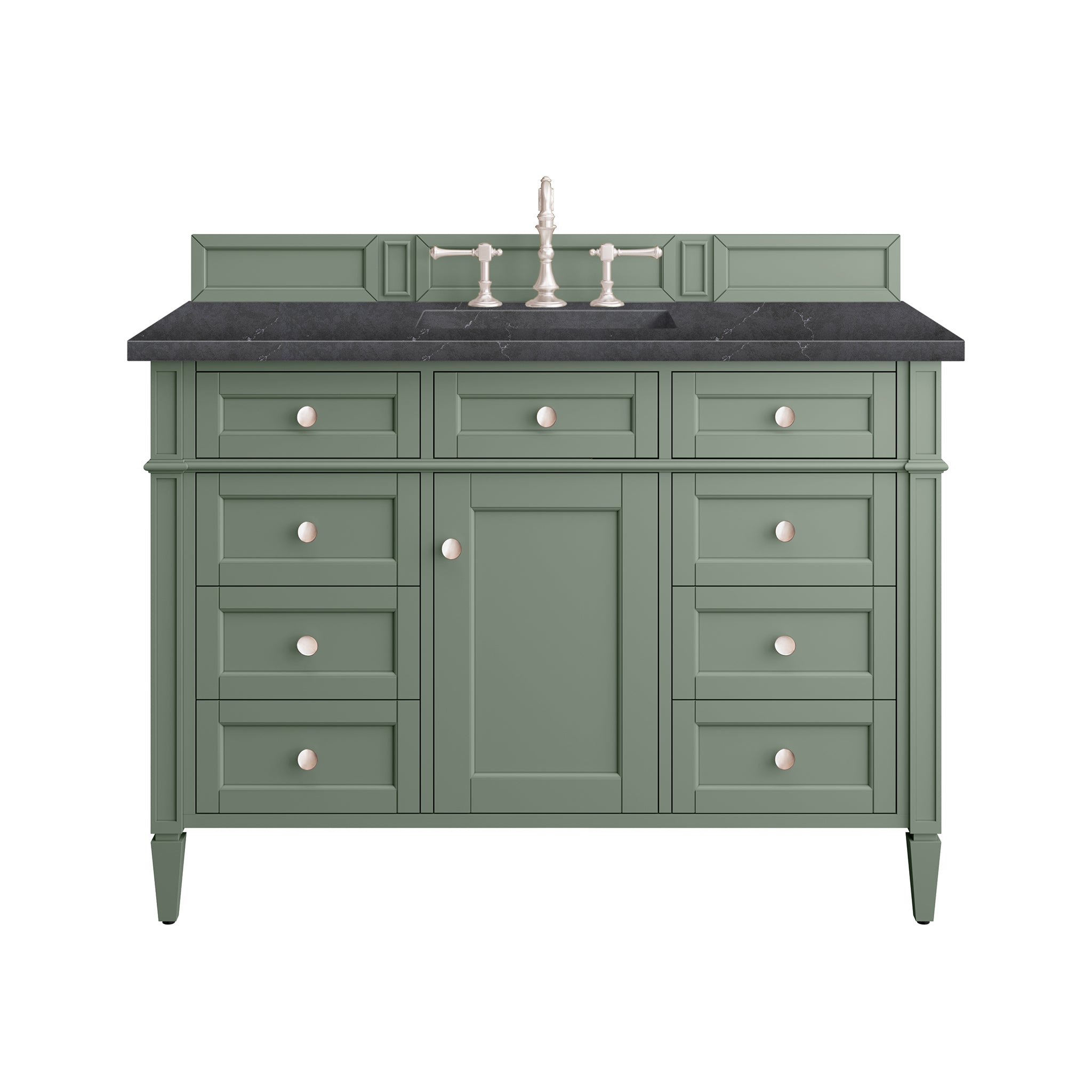 James Martin Vanities Brittany 48" Smokey Celadon Single Vanity With 3 ...