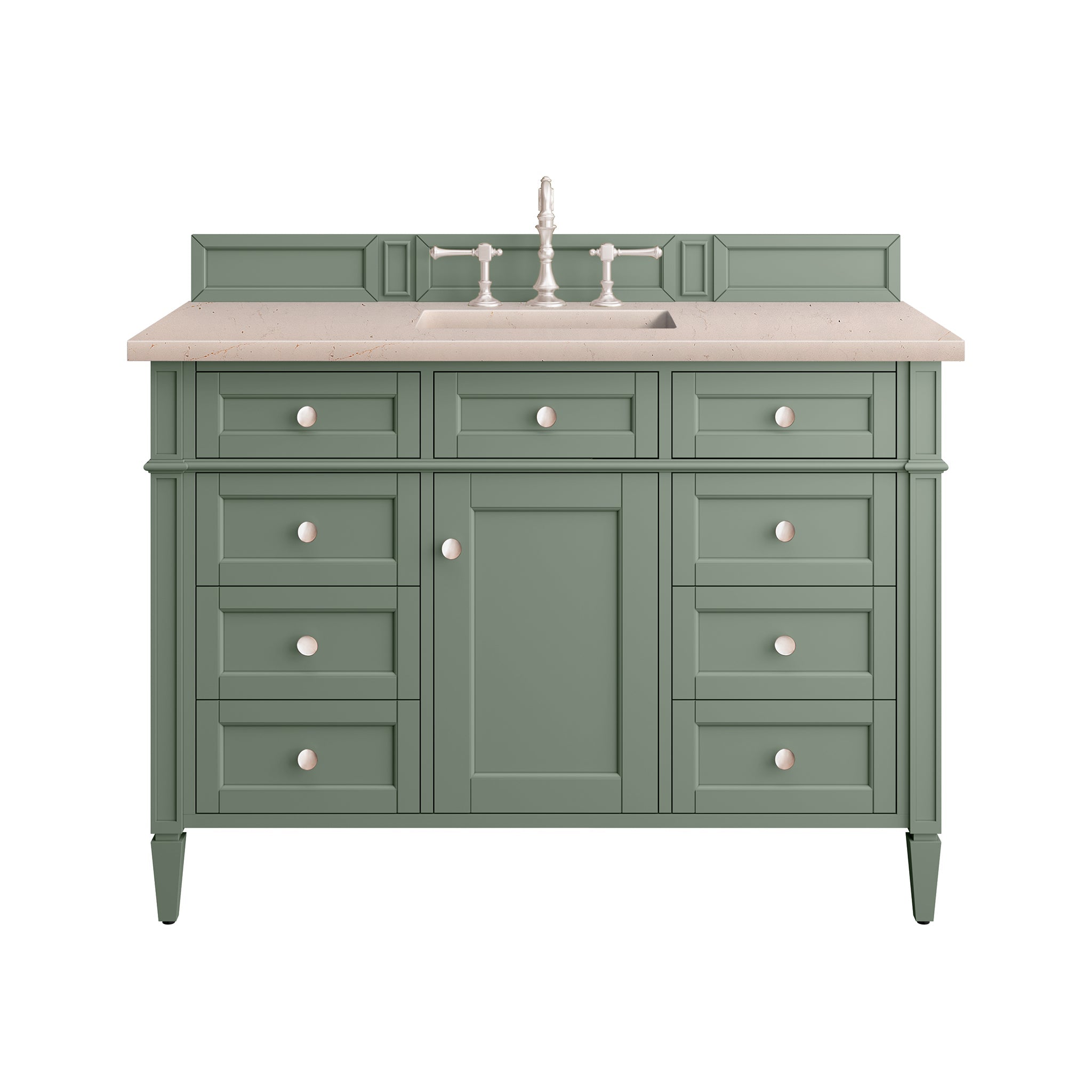 James Martin Vanities Brittany 48" Smokey Celadon Single Vanity With 3 ...