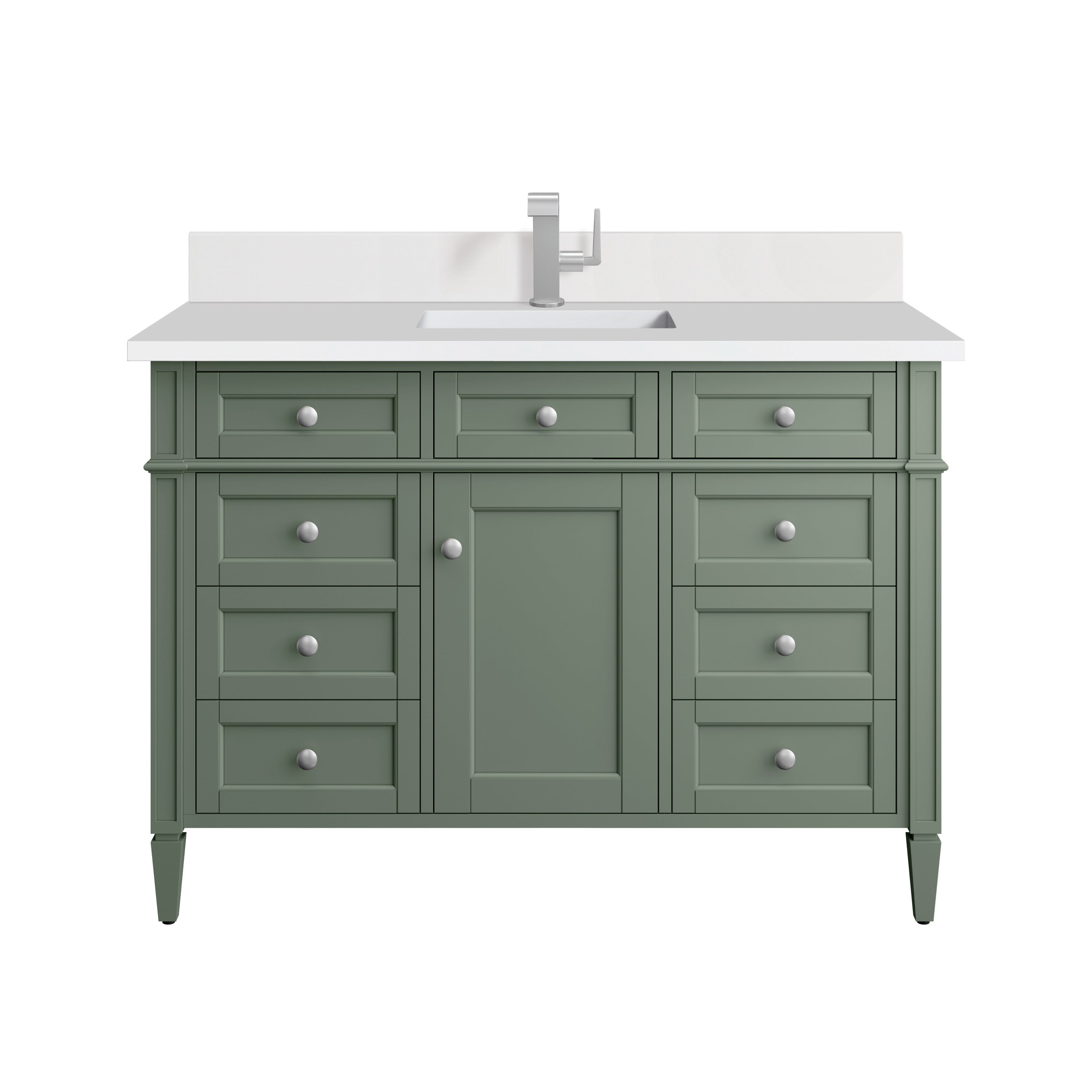 James Martin Vanities Brittany 48" Smokey Celadon Single Vanity With S ...