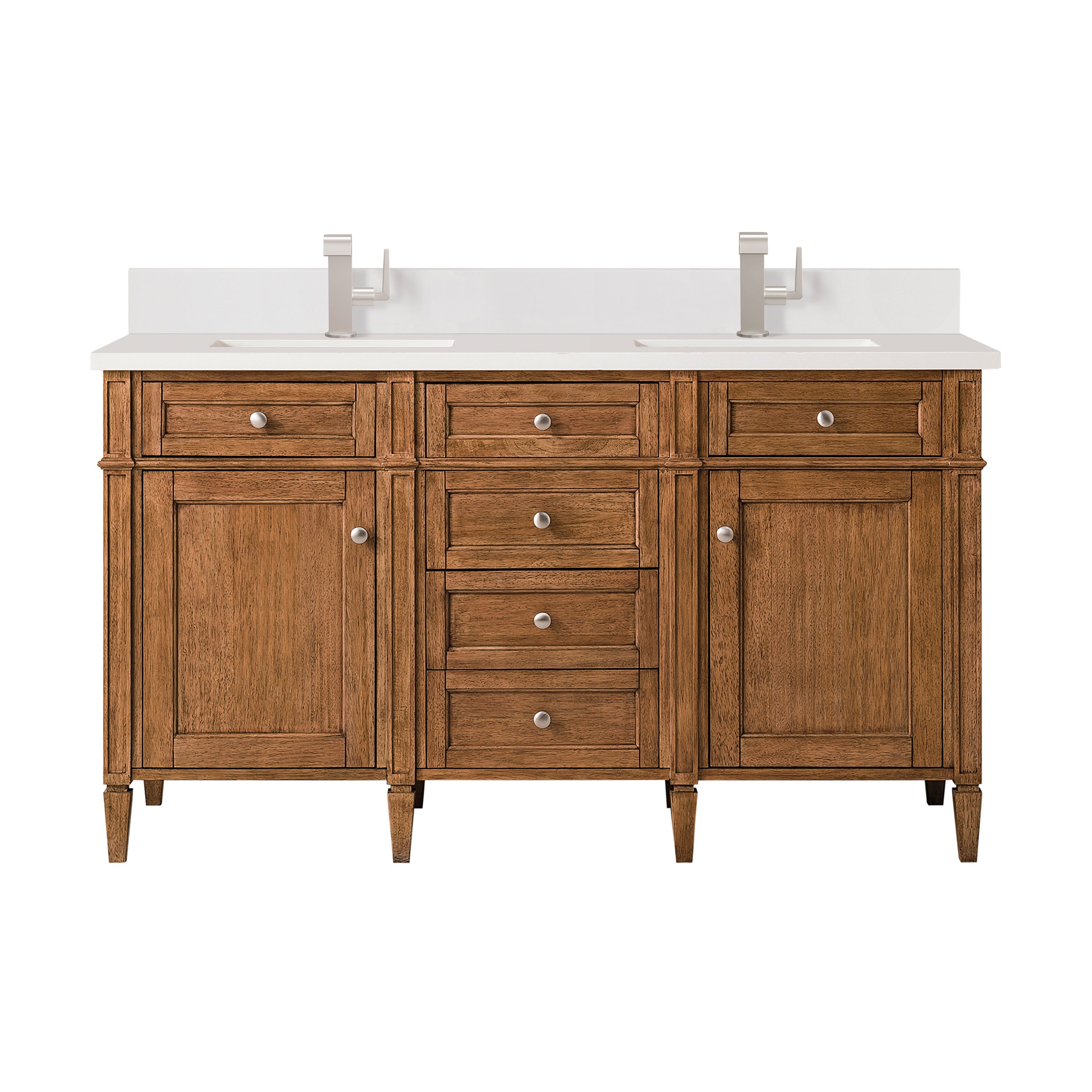 James Martin Vanities Brittany 60" Saddle Brown Double Vanity With Sin ...