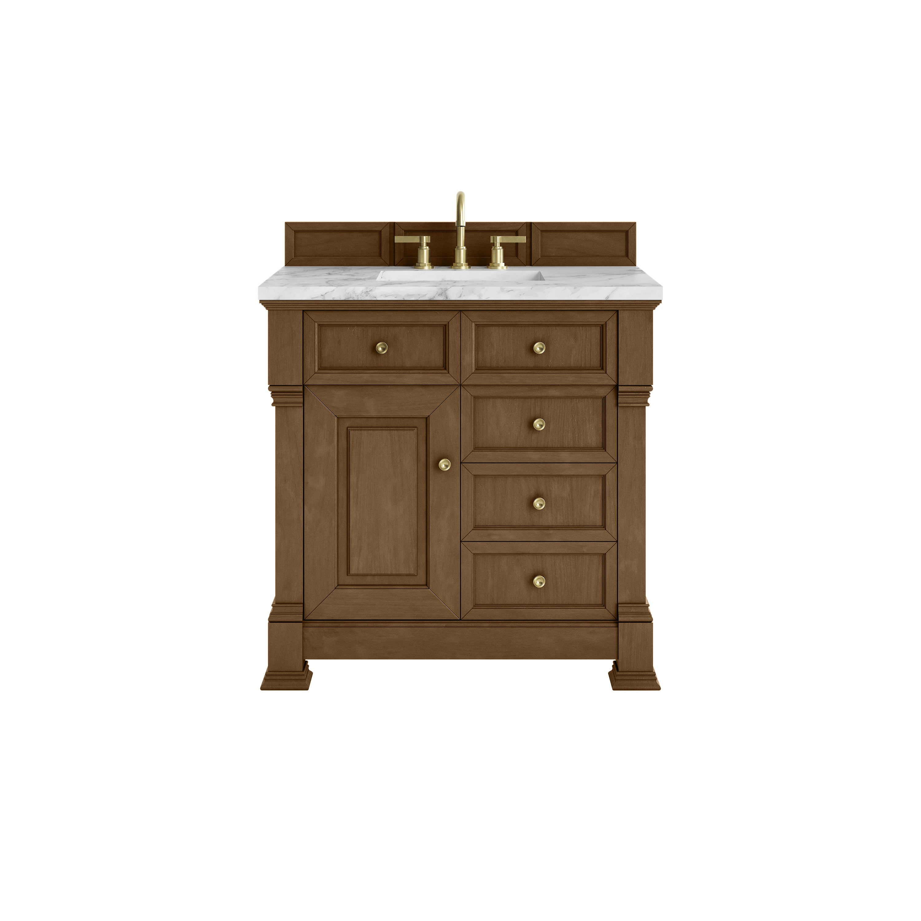 James Martin Vanities Brookfield 36" Honey Oak Single Vanity With 3cm ...