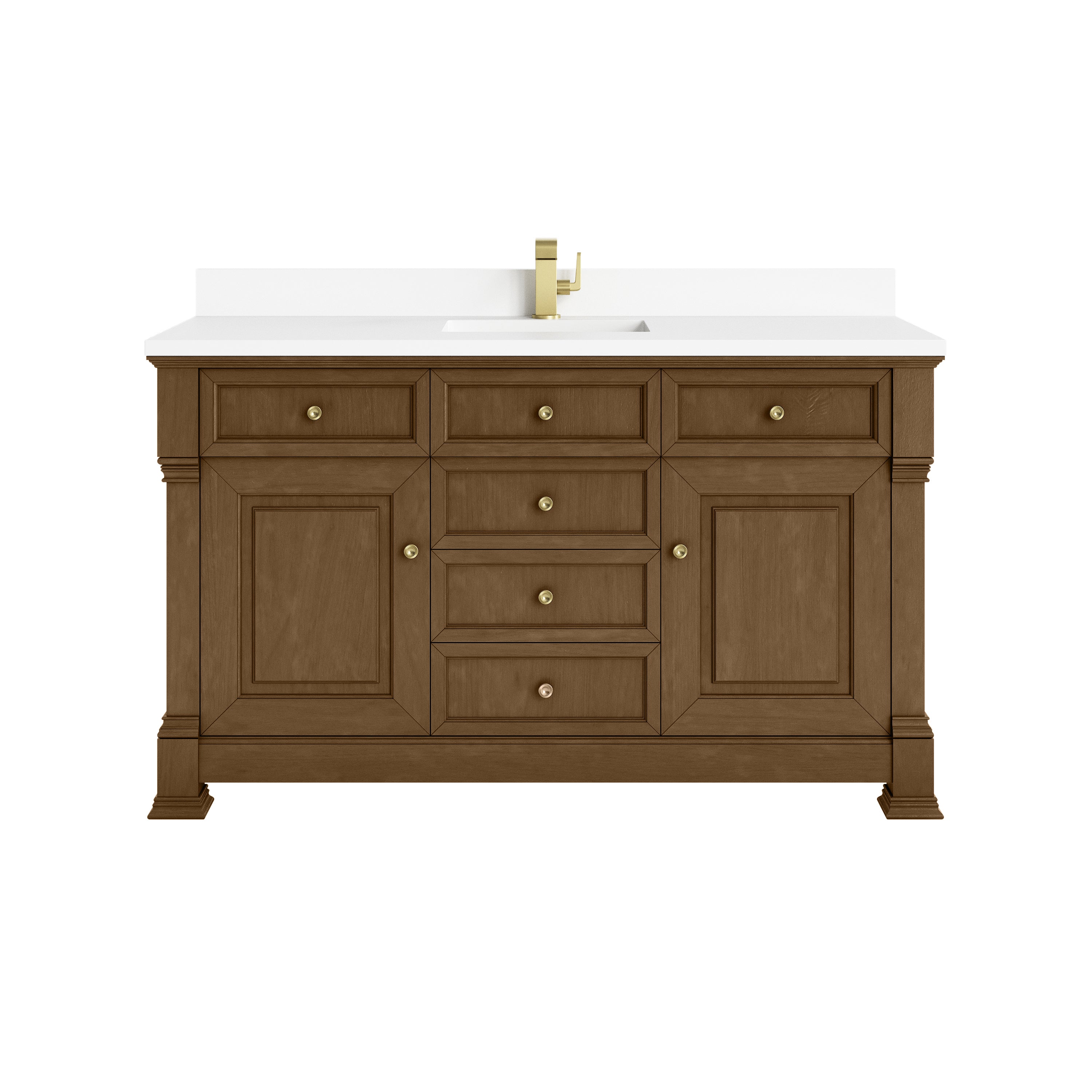James Martin Vanities Brookfield 60" Honey Oak Single Vanity With Sing ...