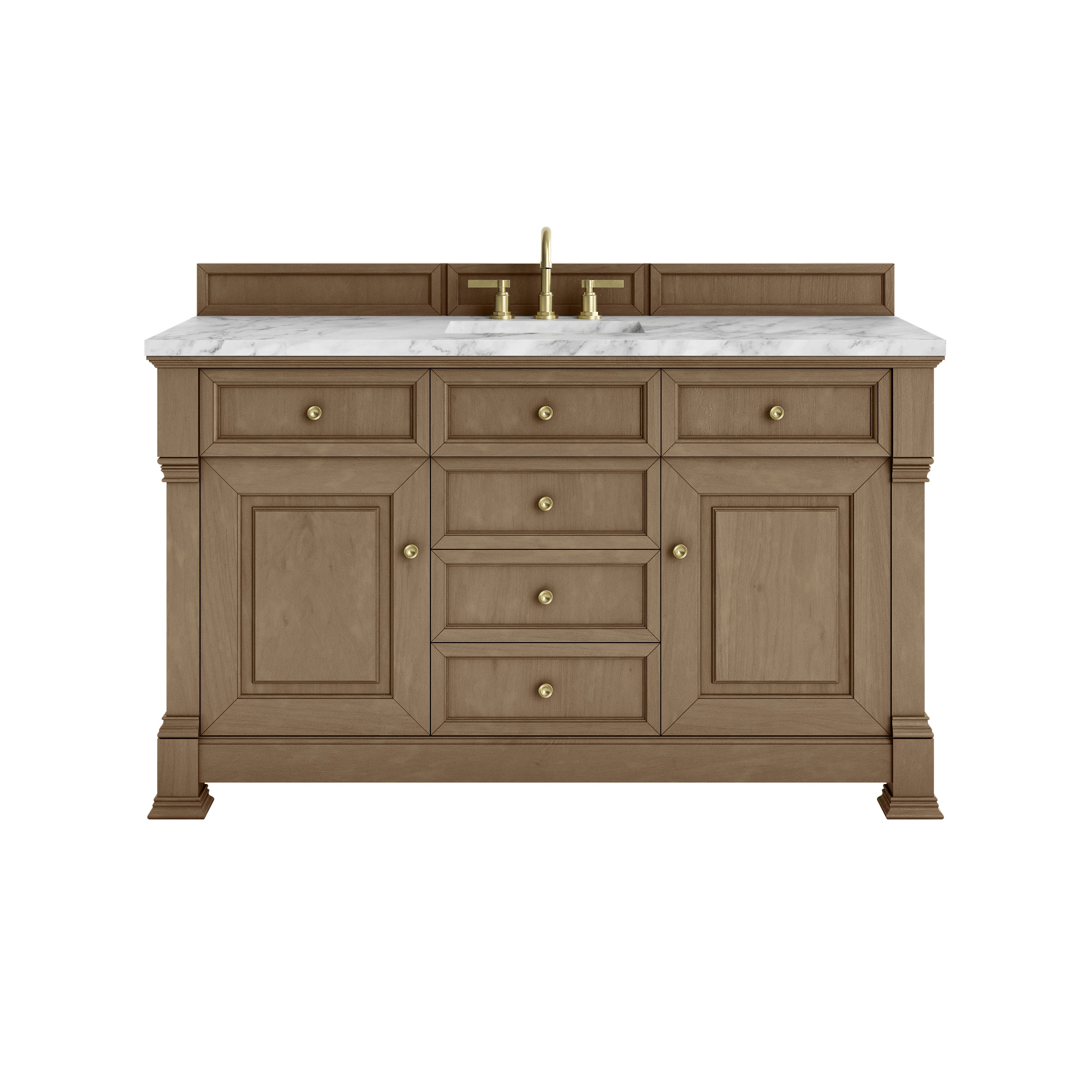 James Martin Vanities Brookfield 60" Pecan Single Vanity With 3cm Carr ...