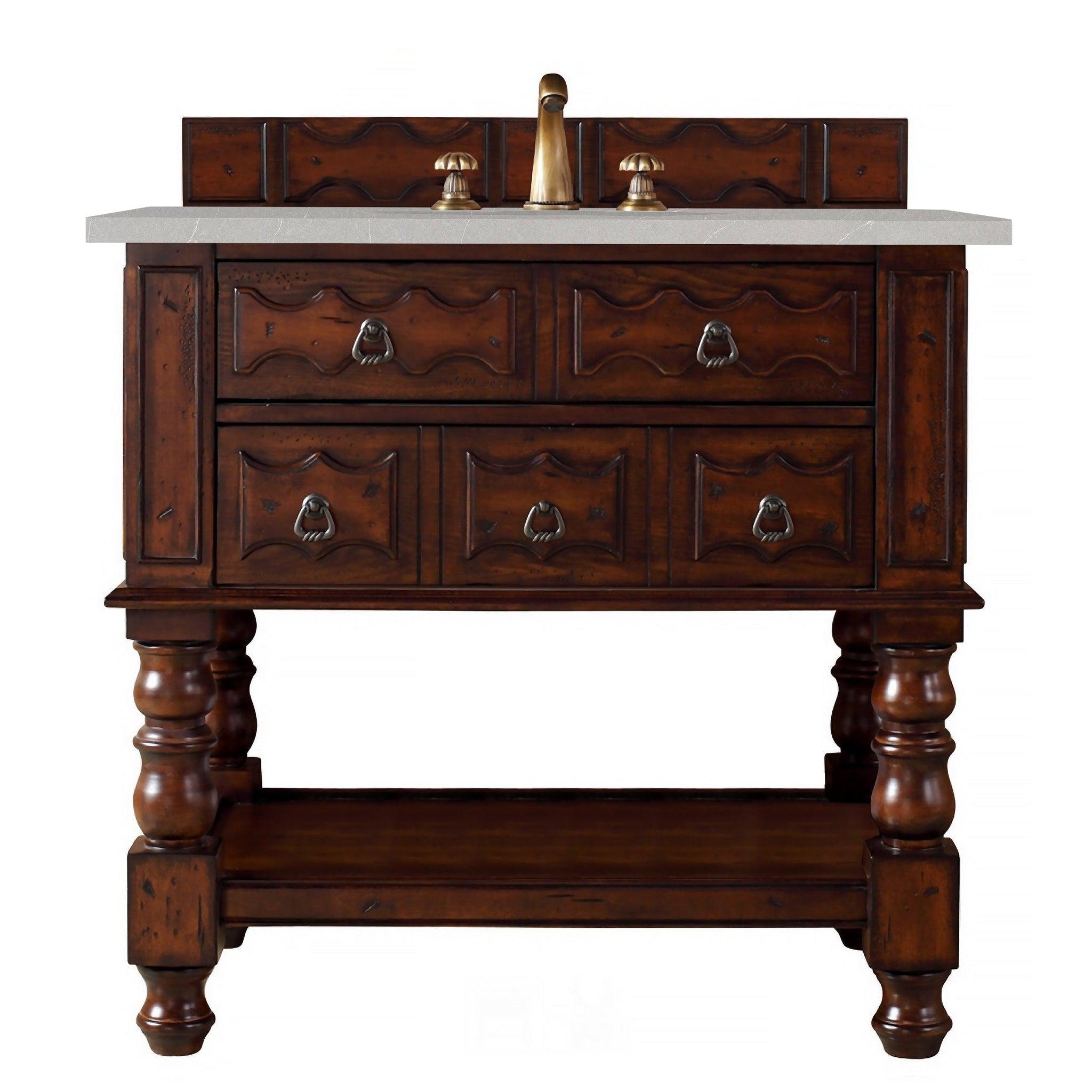 James Martin Vanities Castilian 36" Aged Cognac Single Vanity Cabinet ...