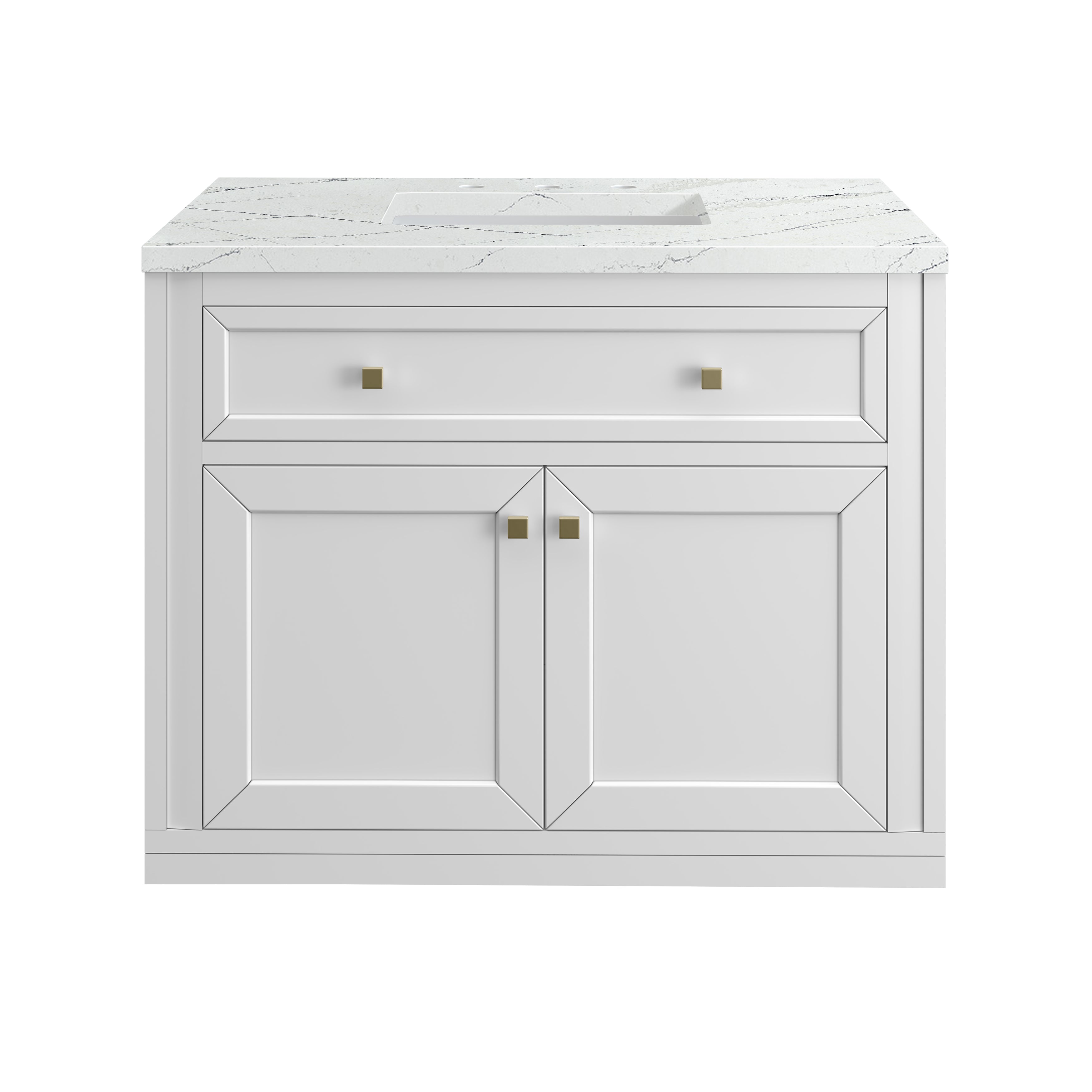 James Martin Vanities Chicago 36" Glossy White Single Vanity With 3cm ...