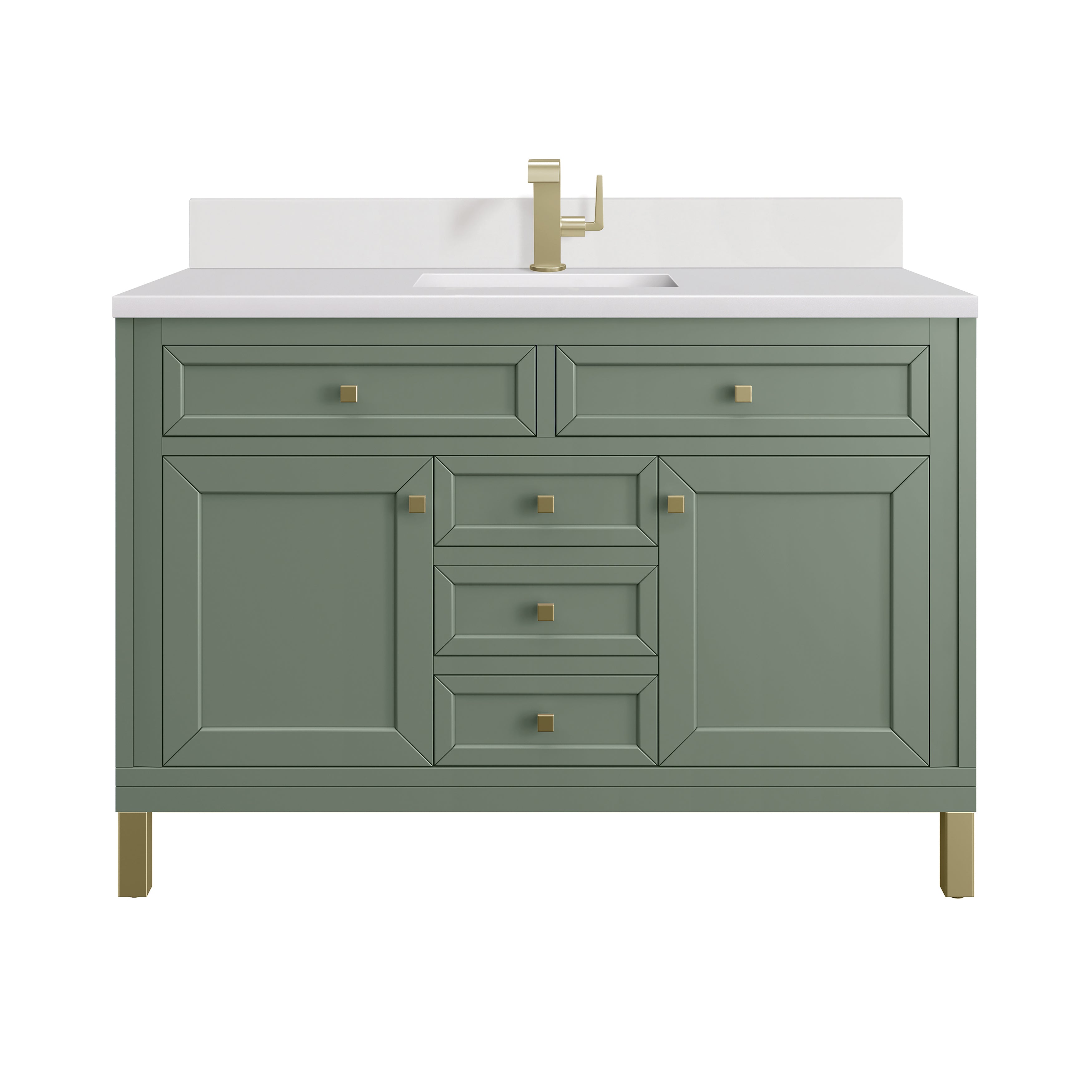 James Martin Vanities Chicago 48" Smokey Celadon Single Vanity With Si ...