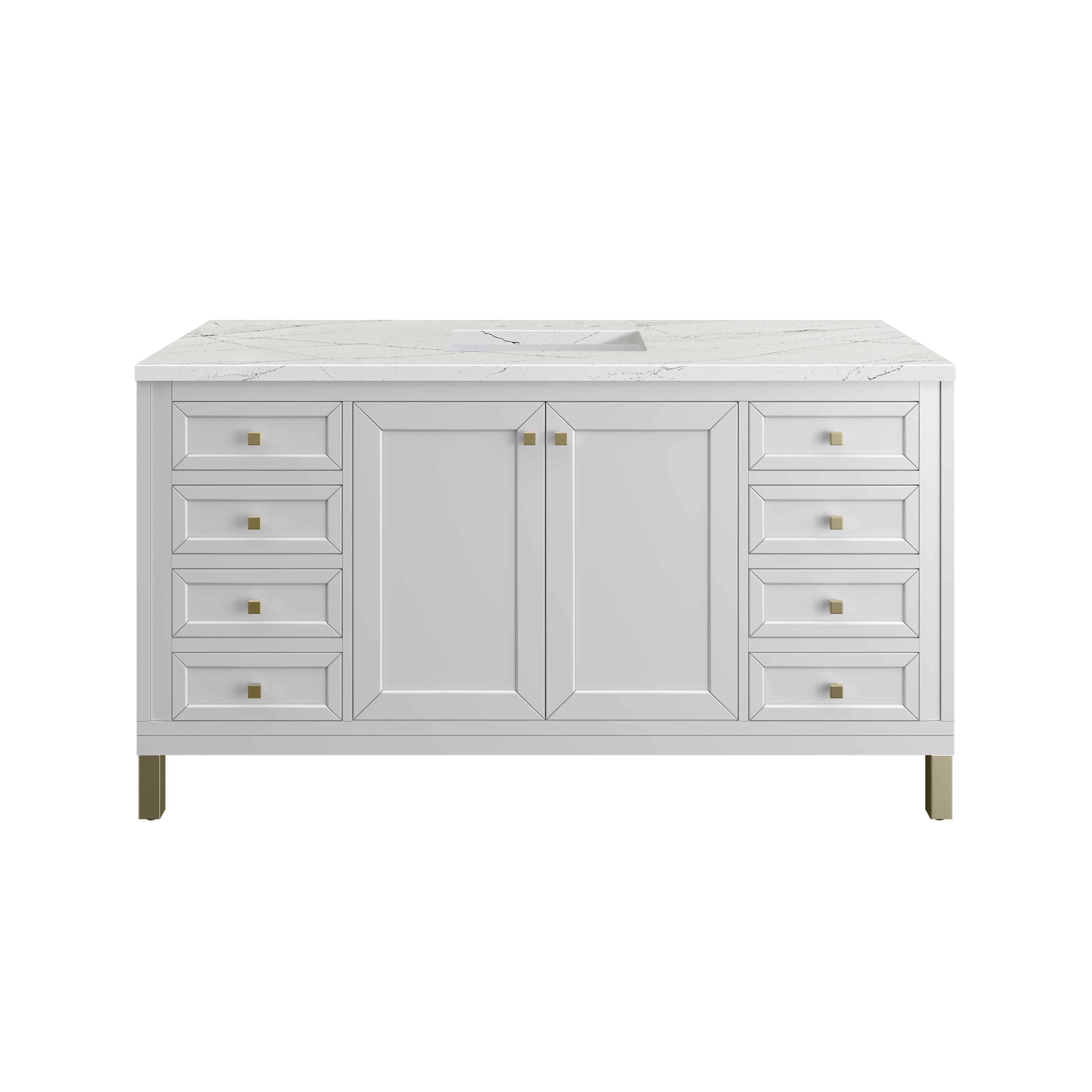 James Martin Vanities Chicago 60" Glossy White Single Vanity With 3cm ...