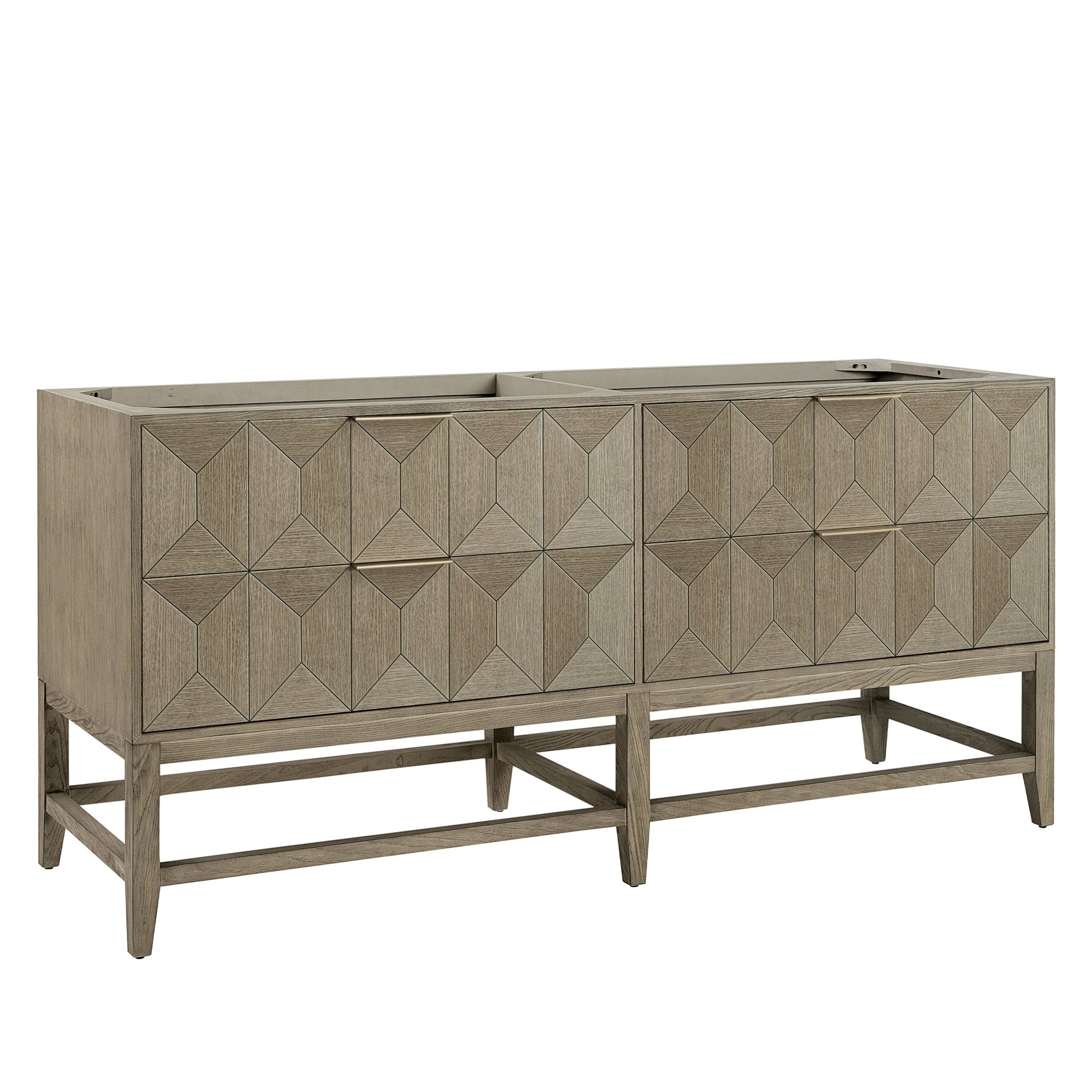 James Martin Vanities Emmeline 72" Pebble Oak Double Vanity Cabinet ...
