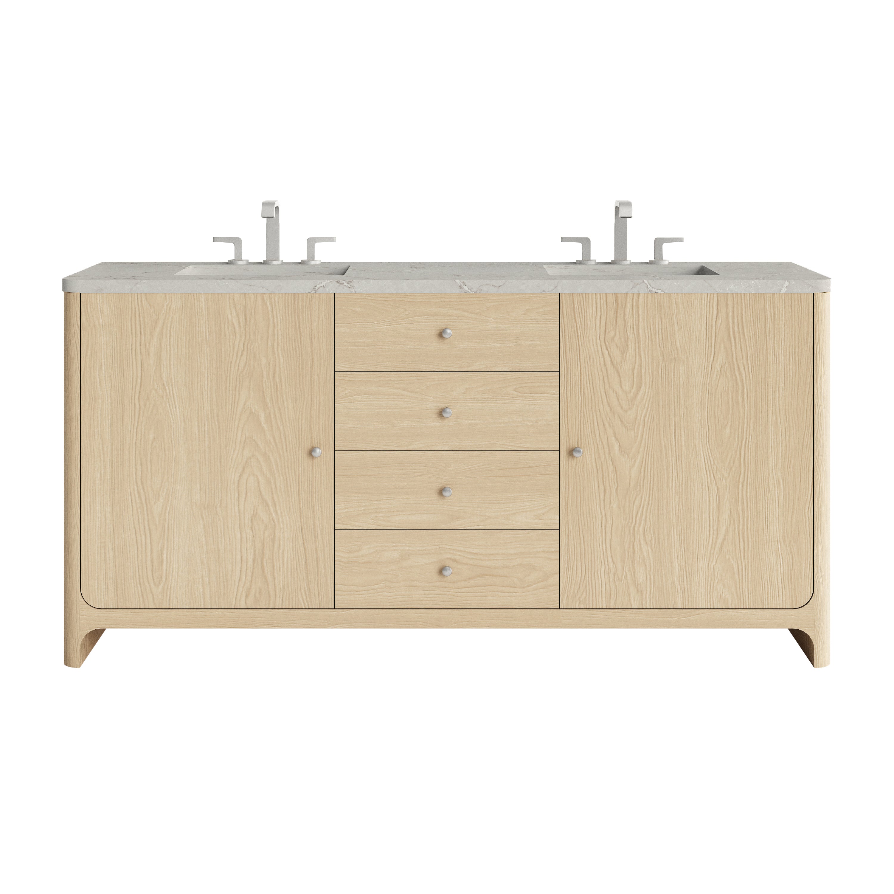 James Martin Vanities Gracyn 72" Coastal Driftwood Double Vanity With ...