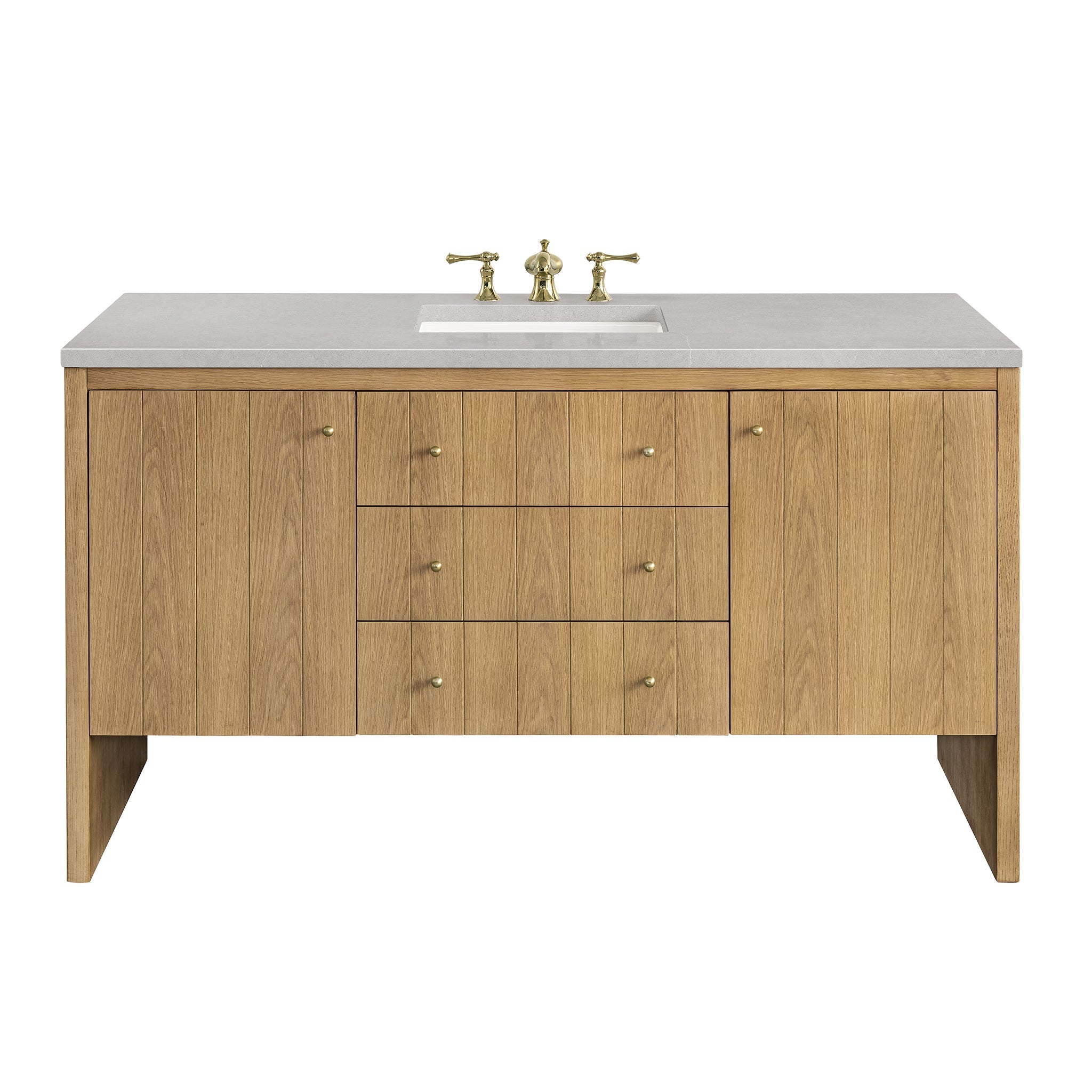 James Martin Vanities Hudson 60" Light Natural Oak Single Vanity With ...