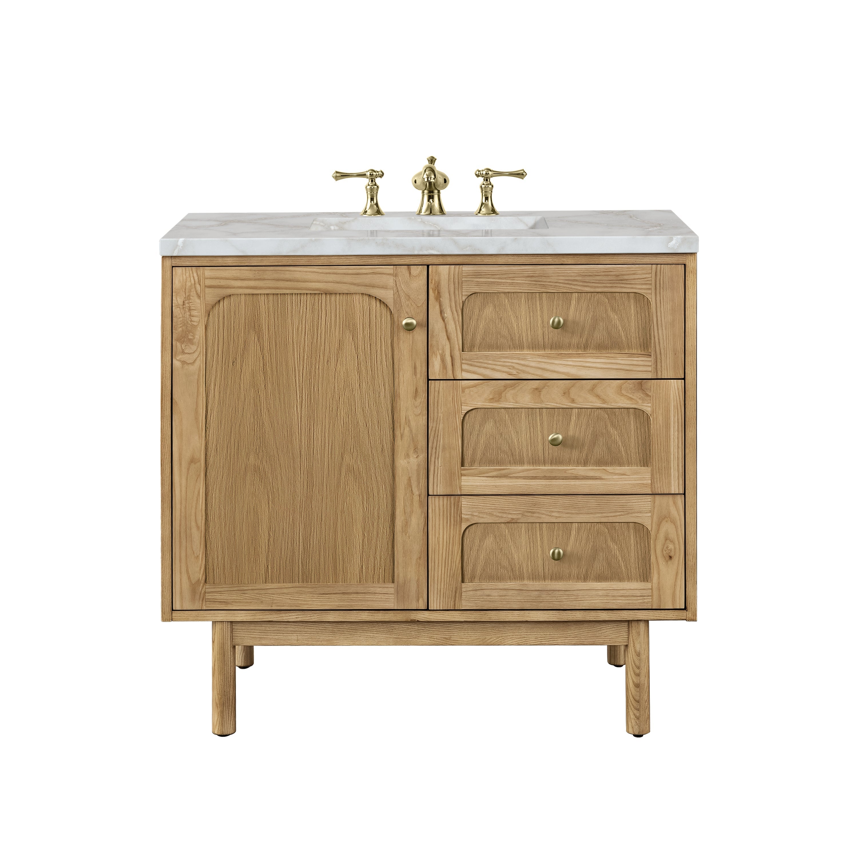 James Martin Vanities Laurent 36" Light Natural Oak Single Vanity With ...