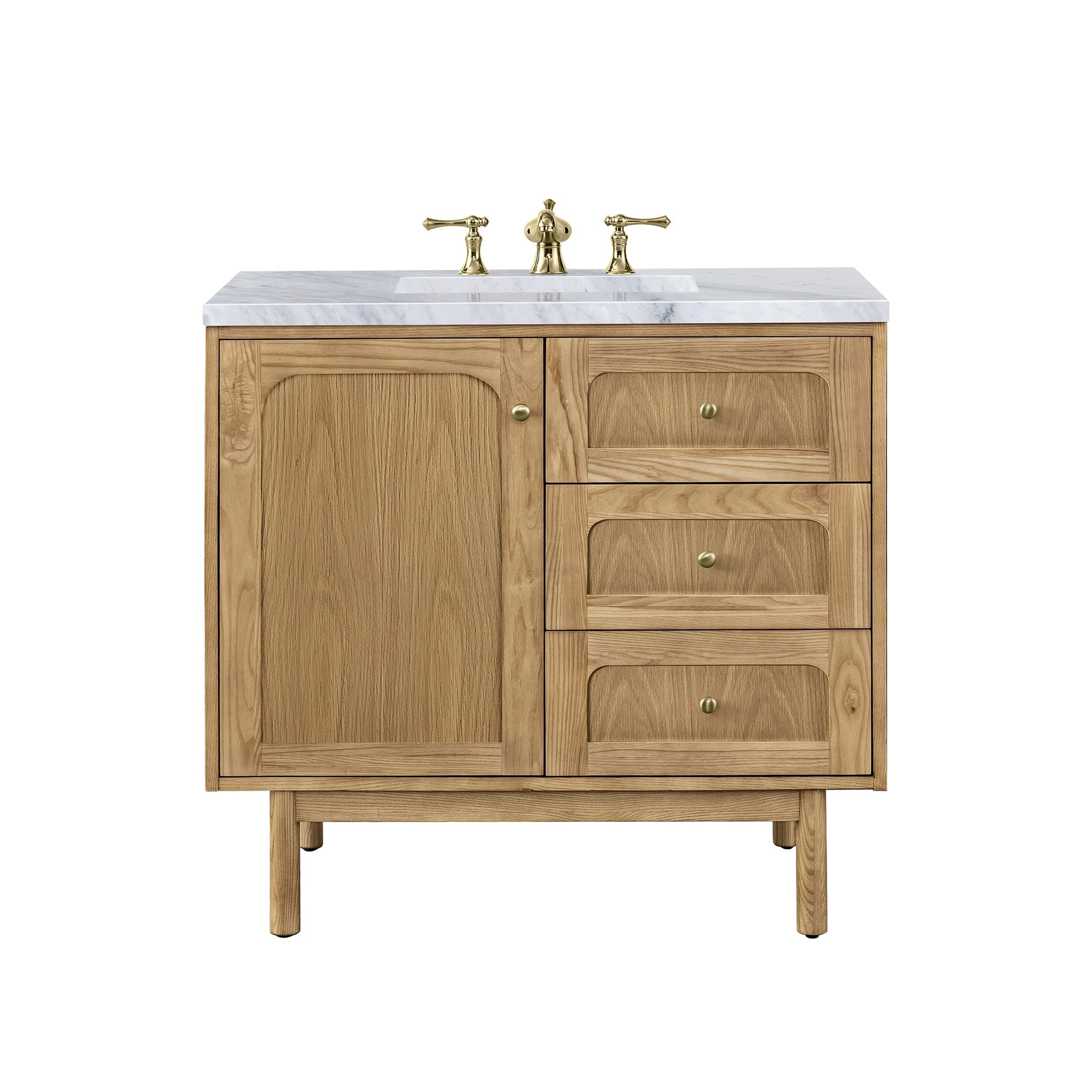 James Martin Vanities Laurent 36" Light Natural Oak Single Vanity With ...