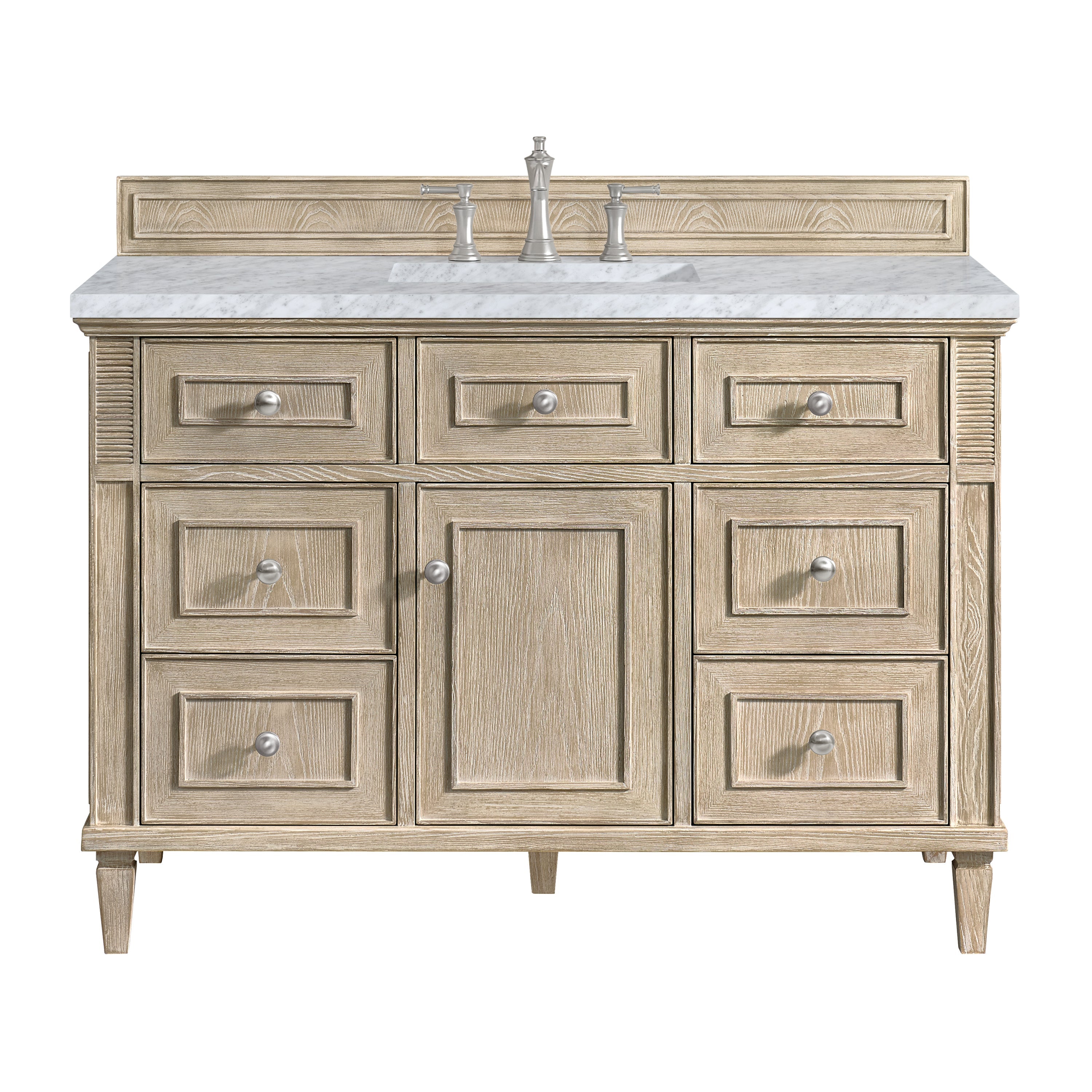 James Martin Vanities Lorelai 48" Whitewashed Oak Single Vanity With 3 ...