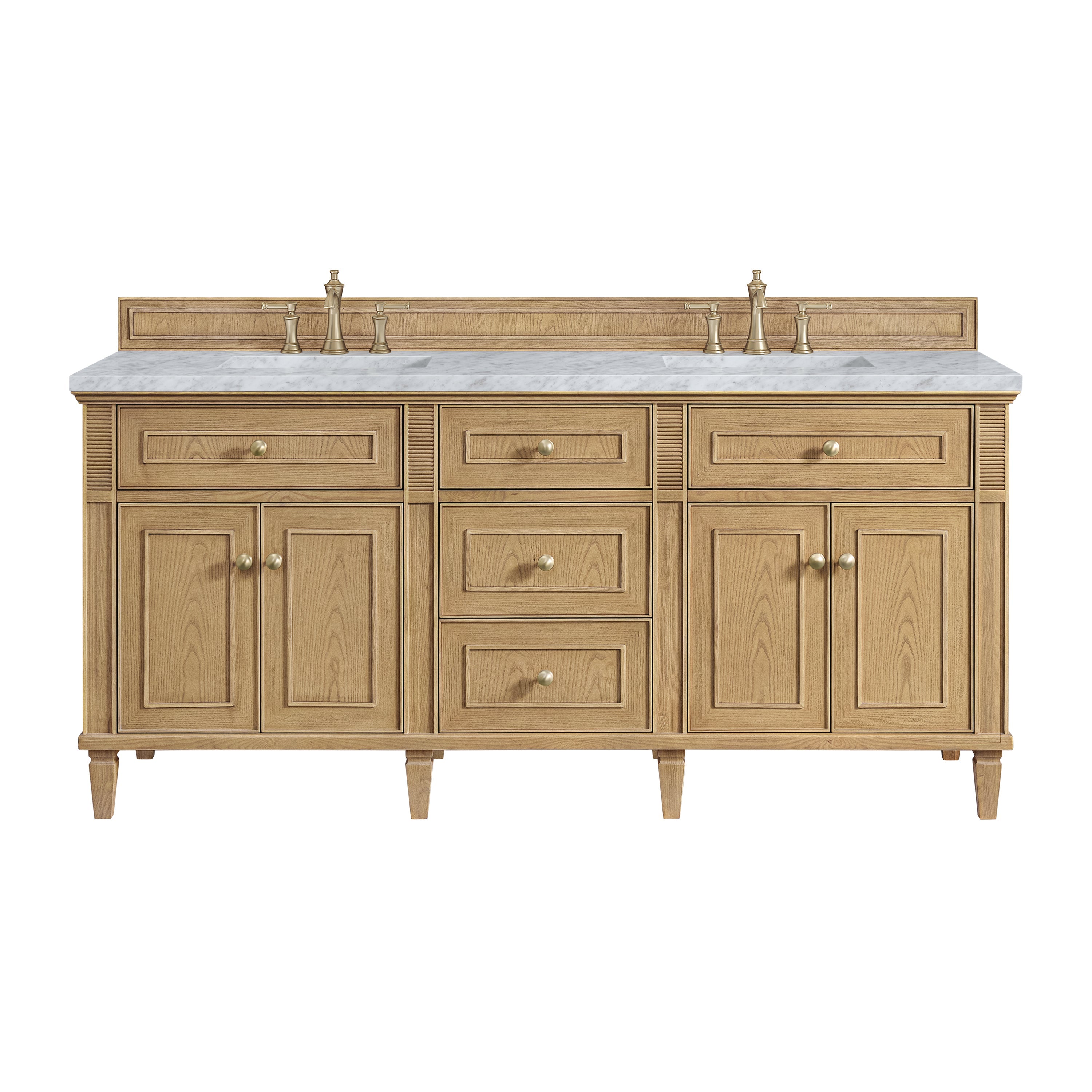 James Martin Vanities Lorelai 72" Light Natural Oak Double Vanity With ...