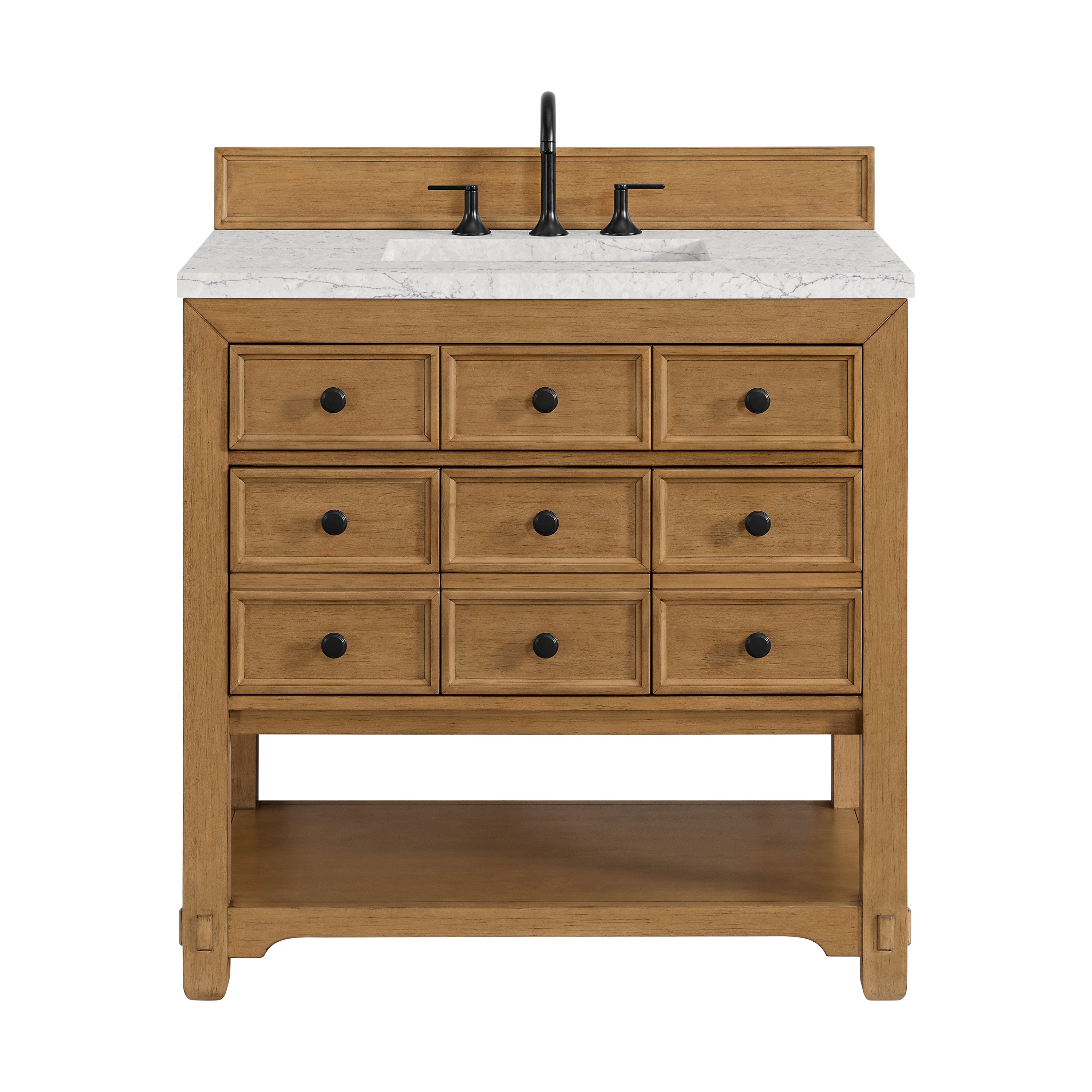 James Martin Vanities Malibu 36" Amber Birch Single Vanity With 3 cm E ...