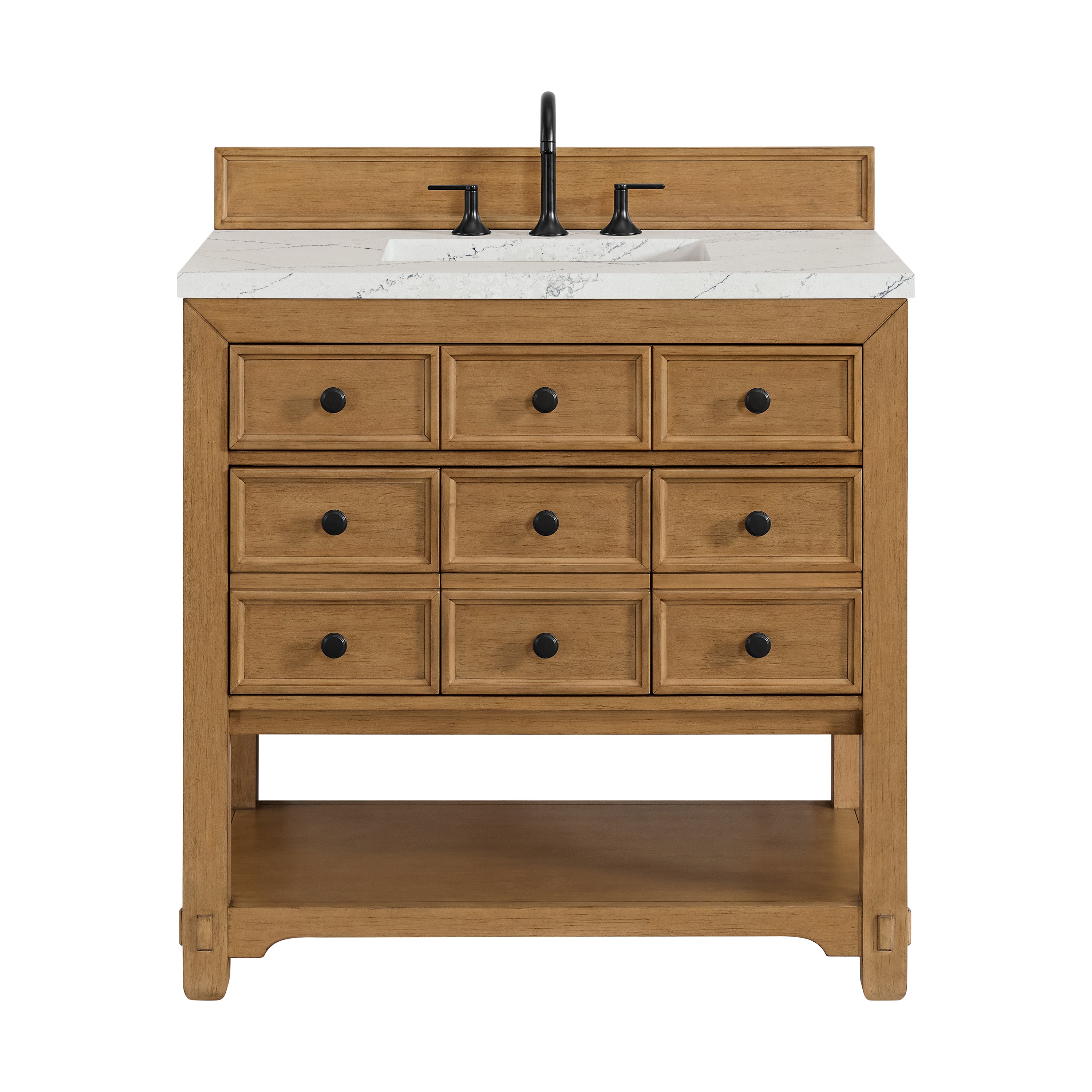 James Martin Vanities Malibu 36" Amber Birch Single Vanity With 3 cm E ...