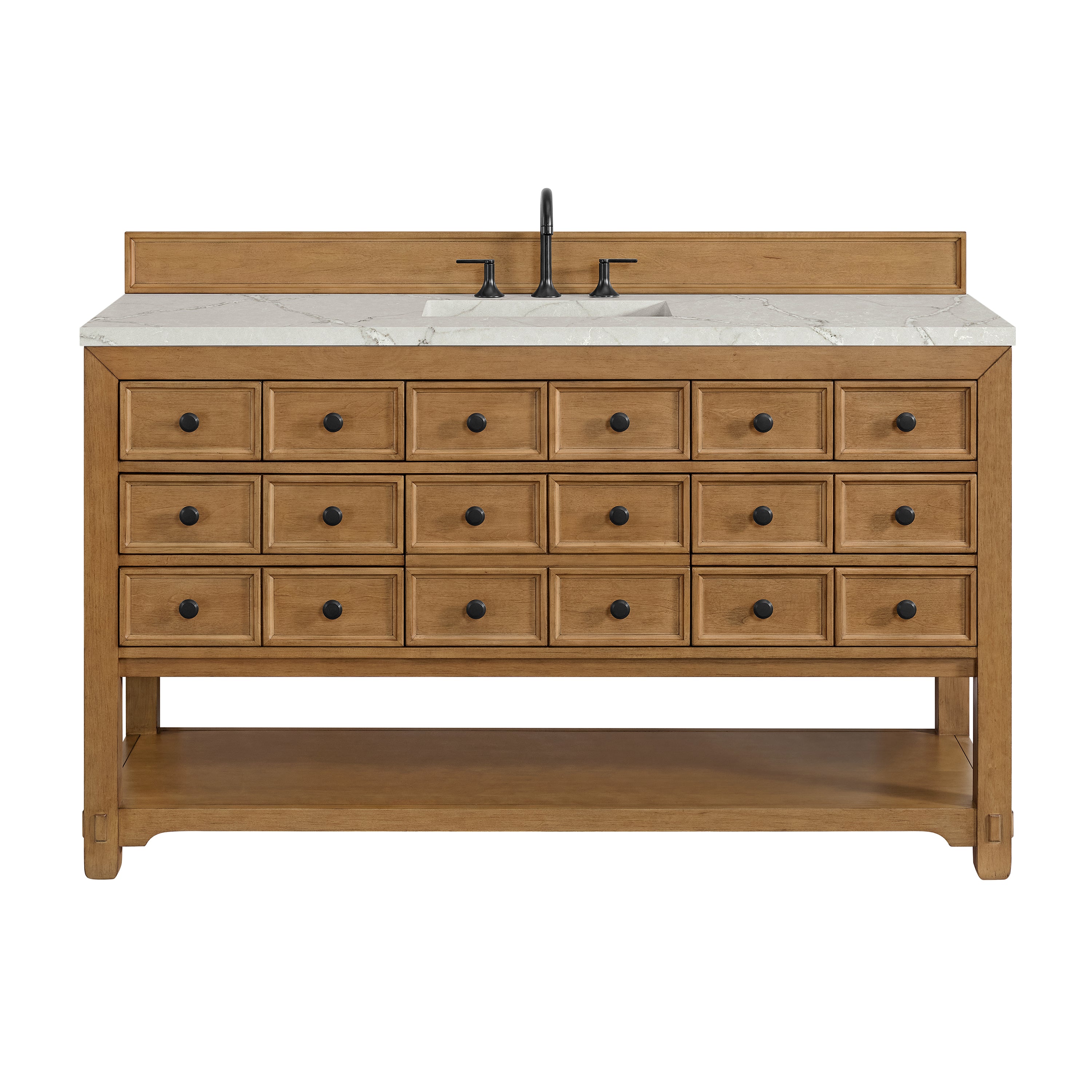 James Martin Vanities Malibu 60" Amber Birch Single Vanity With 3 cm V ...