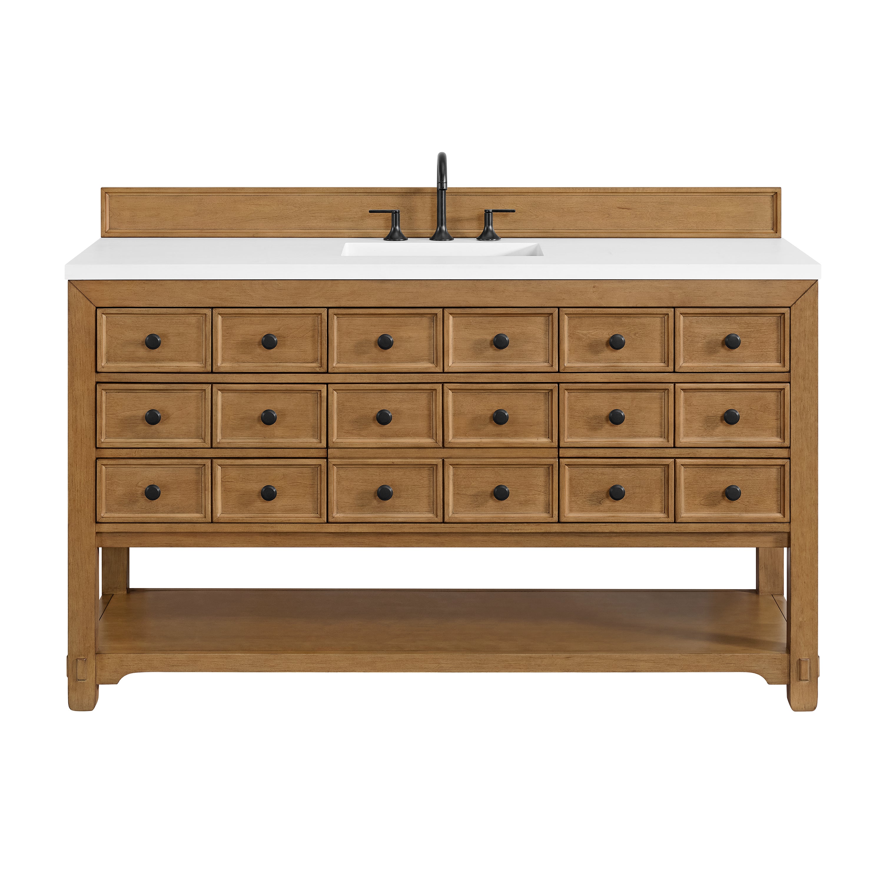 James Martin Vanities Malibu 60" Amber Birch Single Vanity With 3 cm W ...
