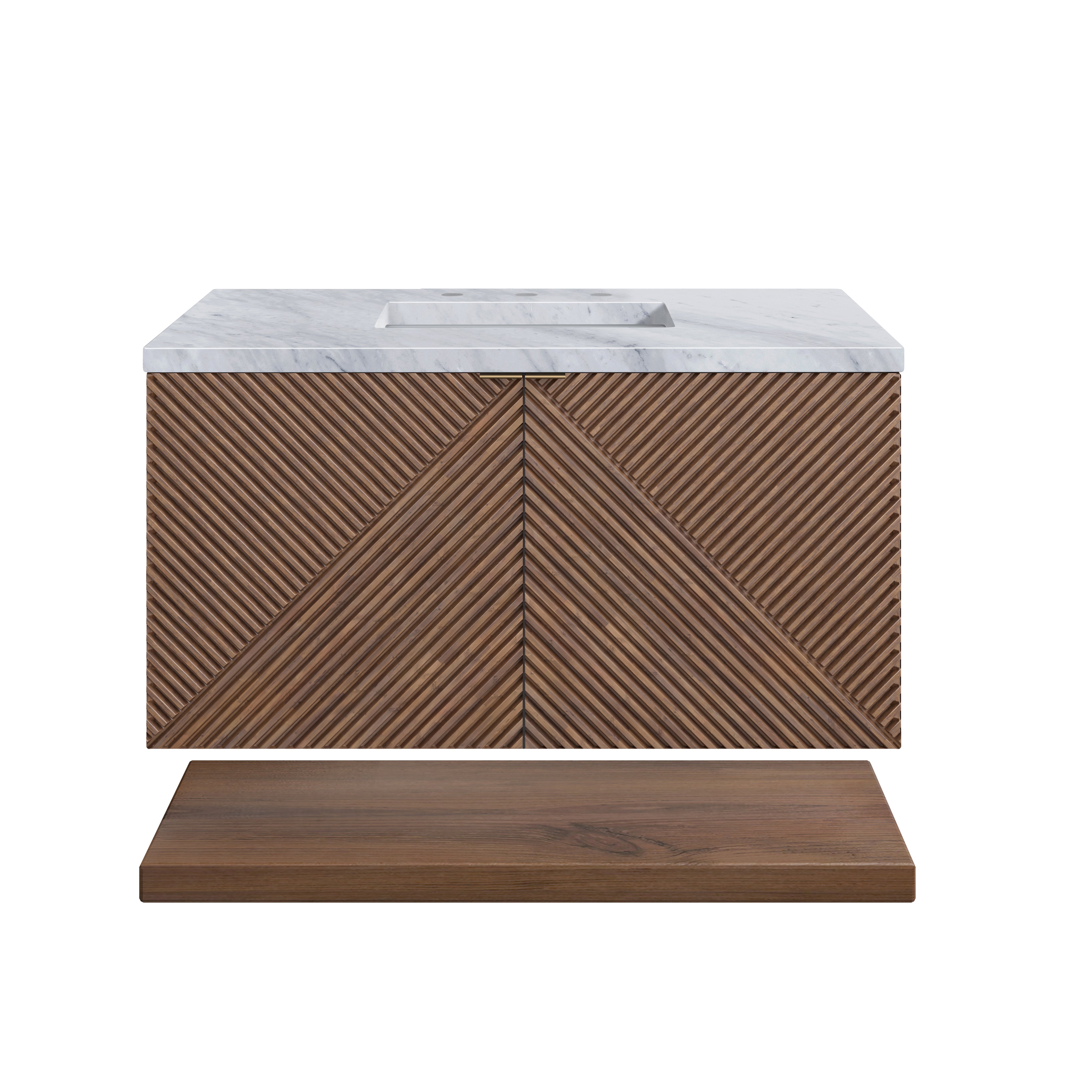 James Martin Vanities Marcello 36" Chestnut Single Vanity With 3 cm Ca ...