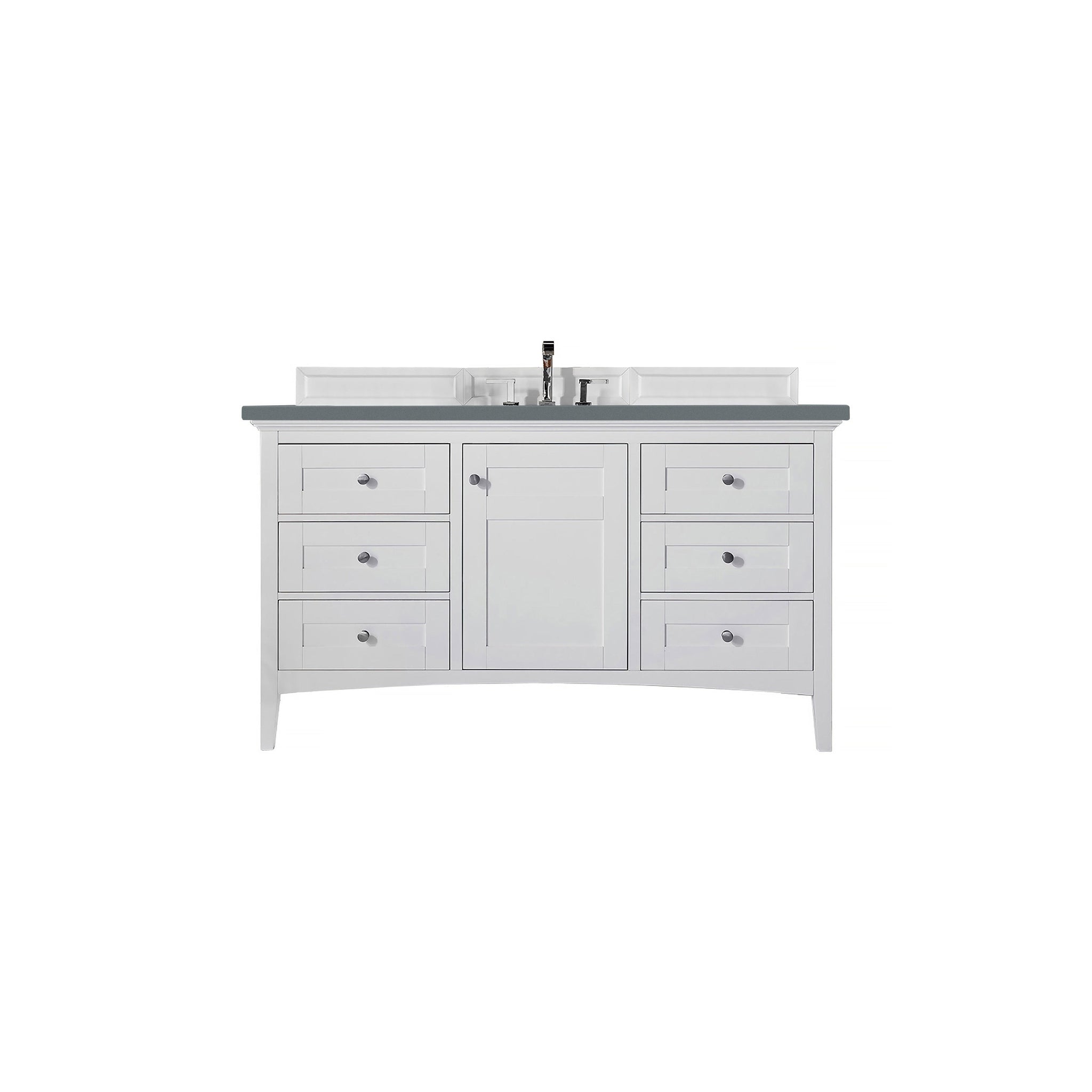James Martin Vanities Palisades 60" Bright White Single Vanity With 3c ...