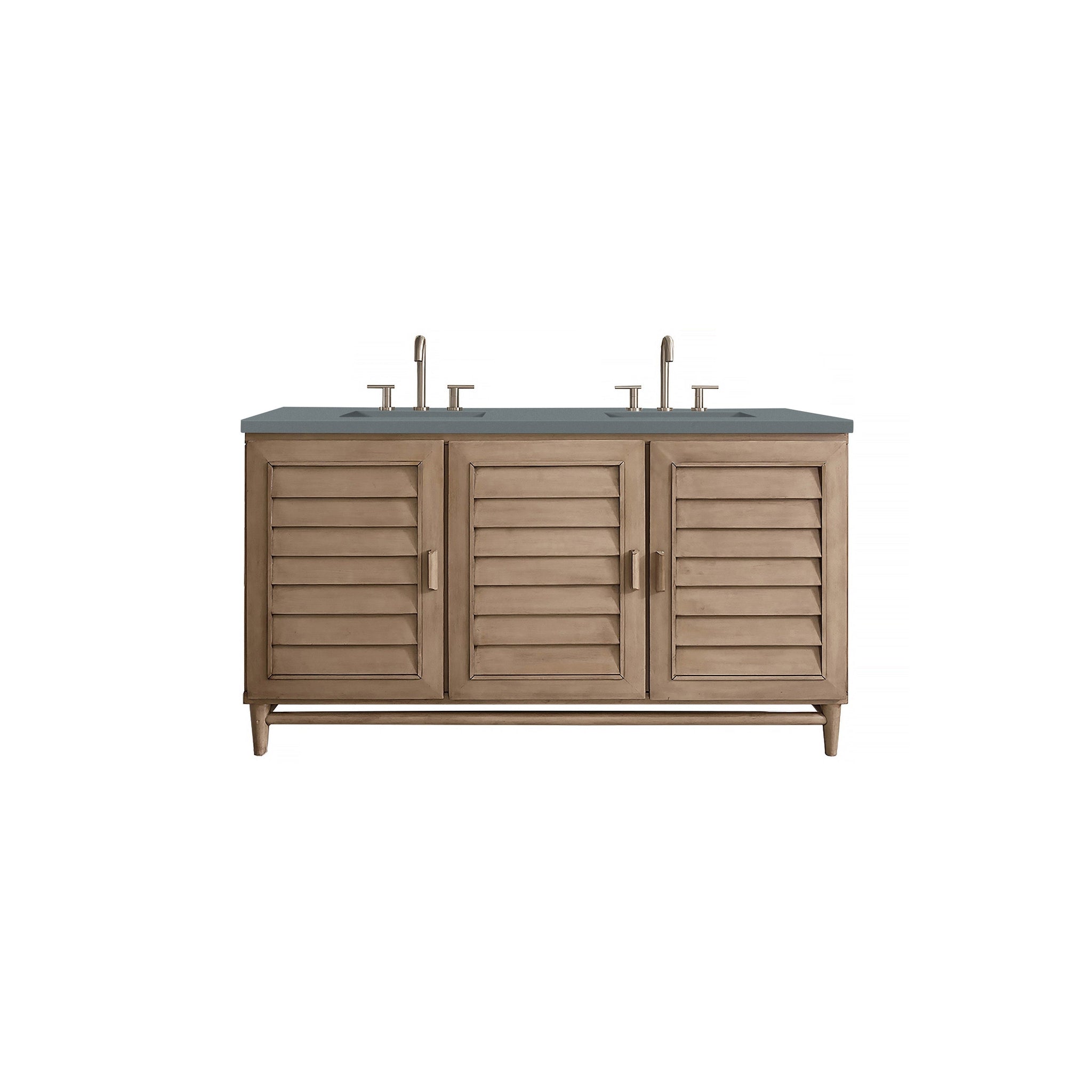 James Martin Vanities Portland 60" Whitewashed Walnut Double Vanity Wi ...