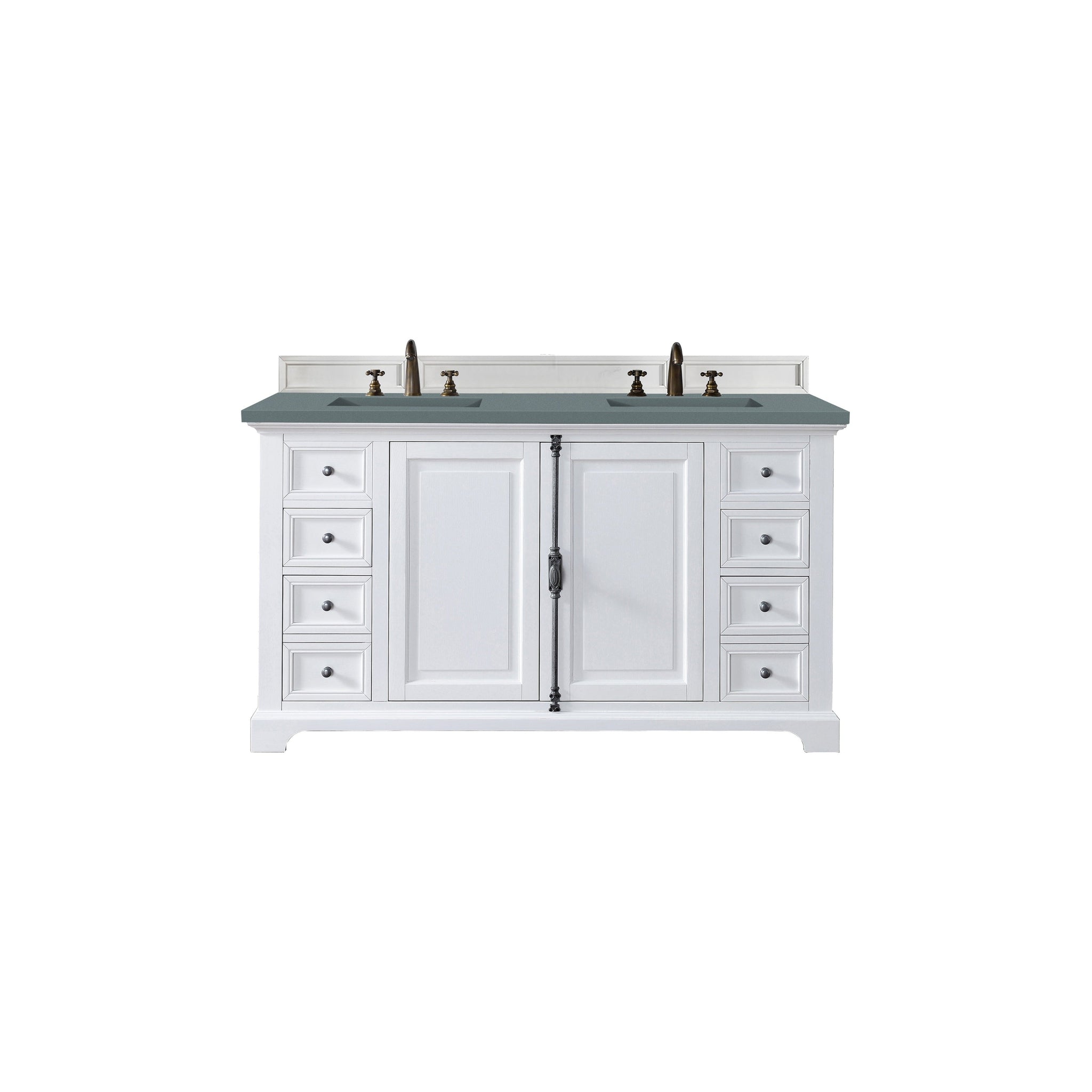 James Martin Vanities Providence 60" Bright White Double Vanity Cabine ...