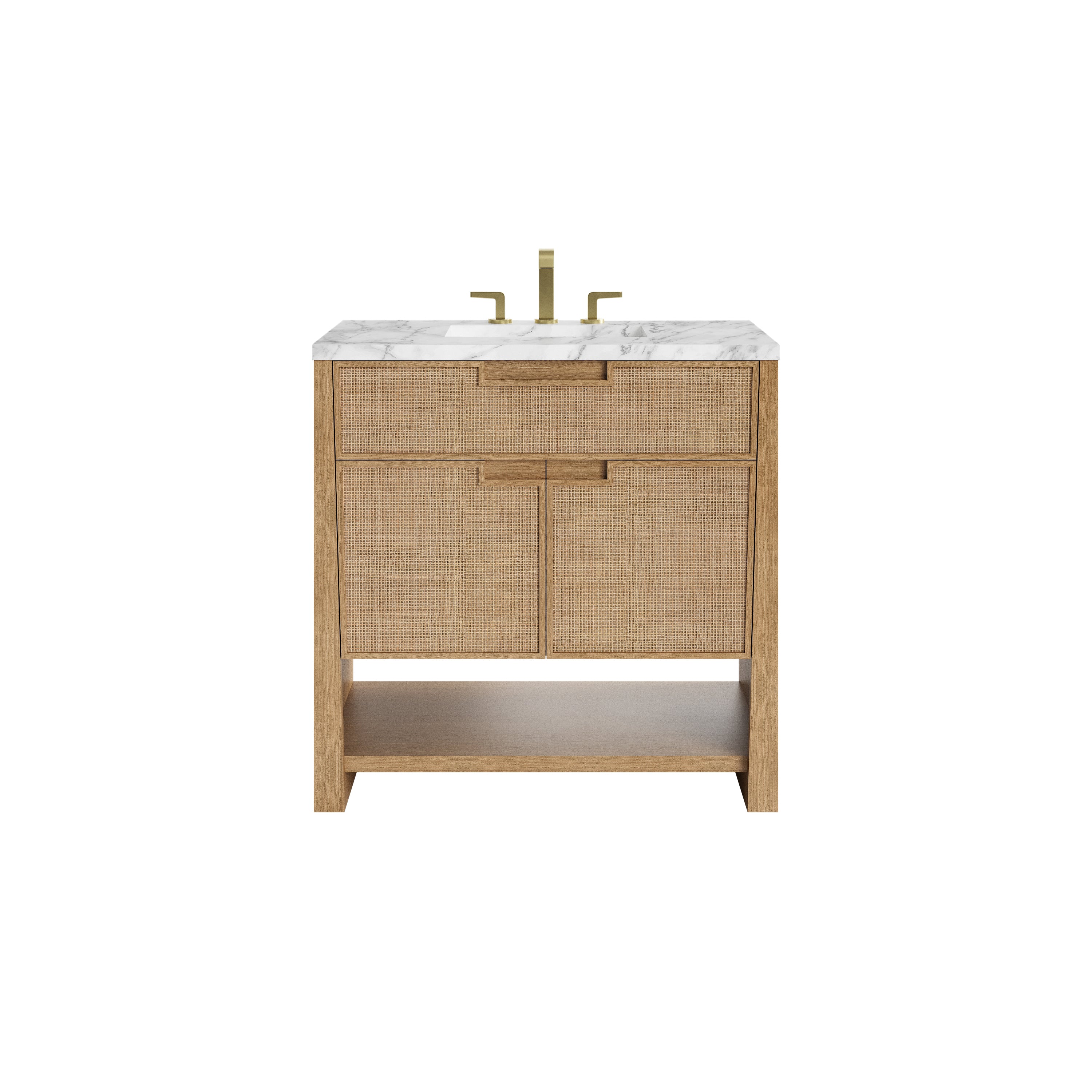 James Martin Vanities Solene 36" Seaside Oak Single Vanity With 3cm Ca ...