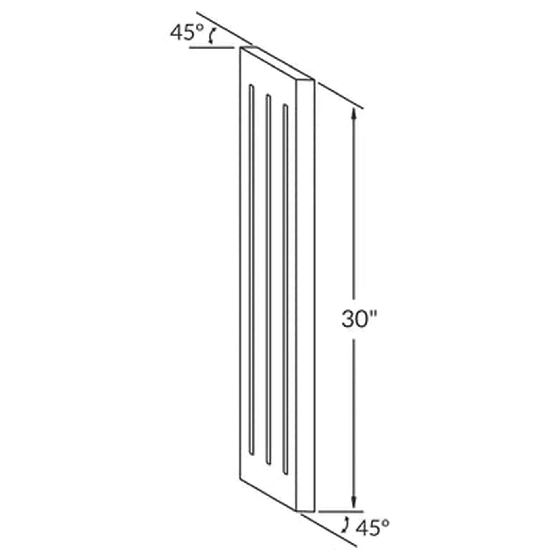 LessCare 3" x 30" Geneva Angle Fluted Filler - F530A45 – US Bath Store