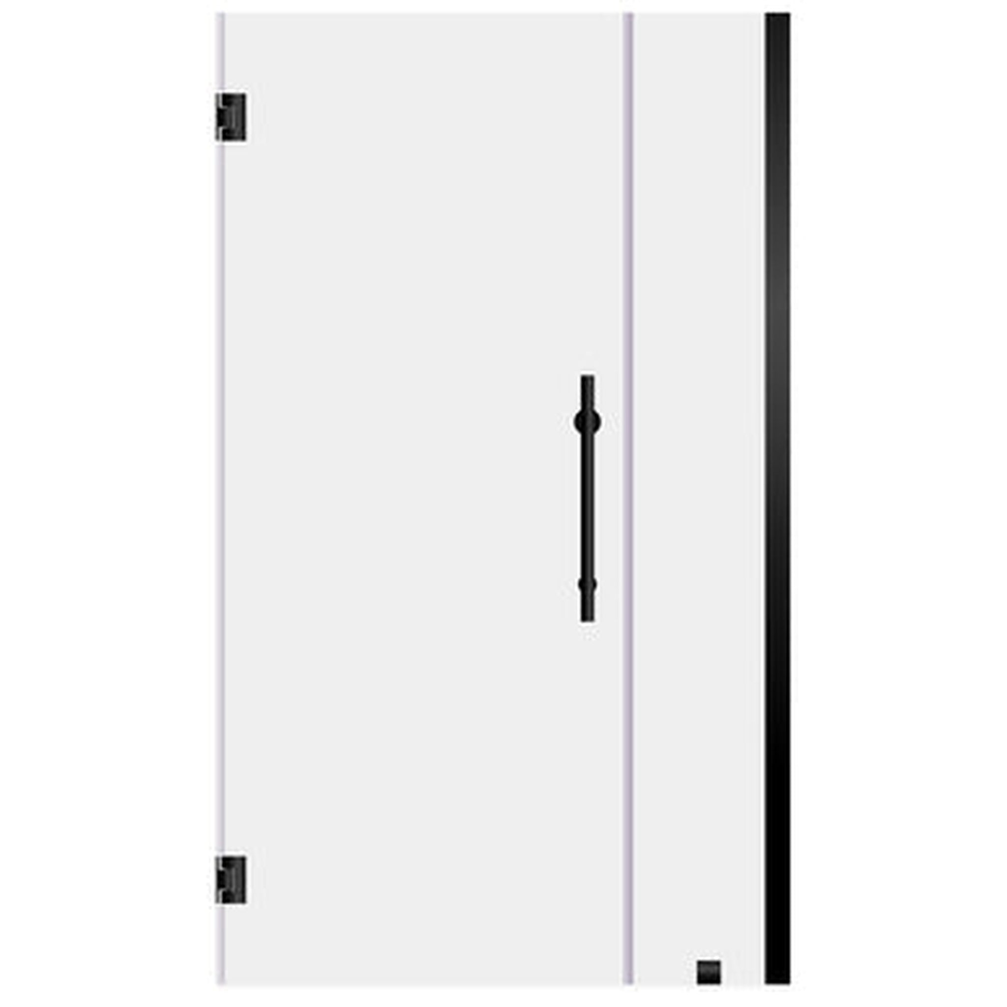 LessCare Ultra-E 58-59" x 72" Matte Black Swing-Out Shower Door with 2 ...
