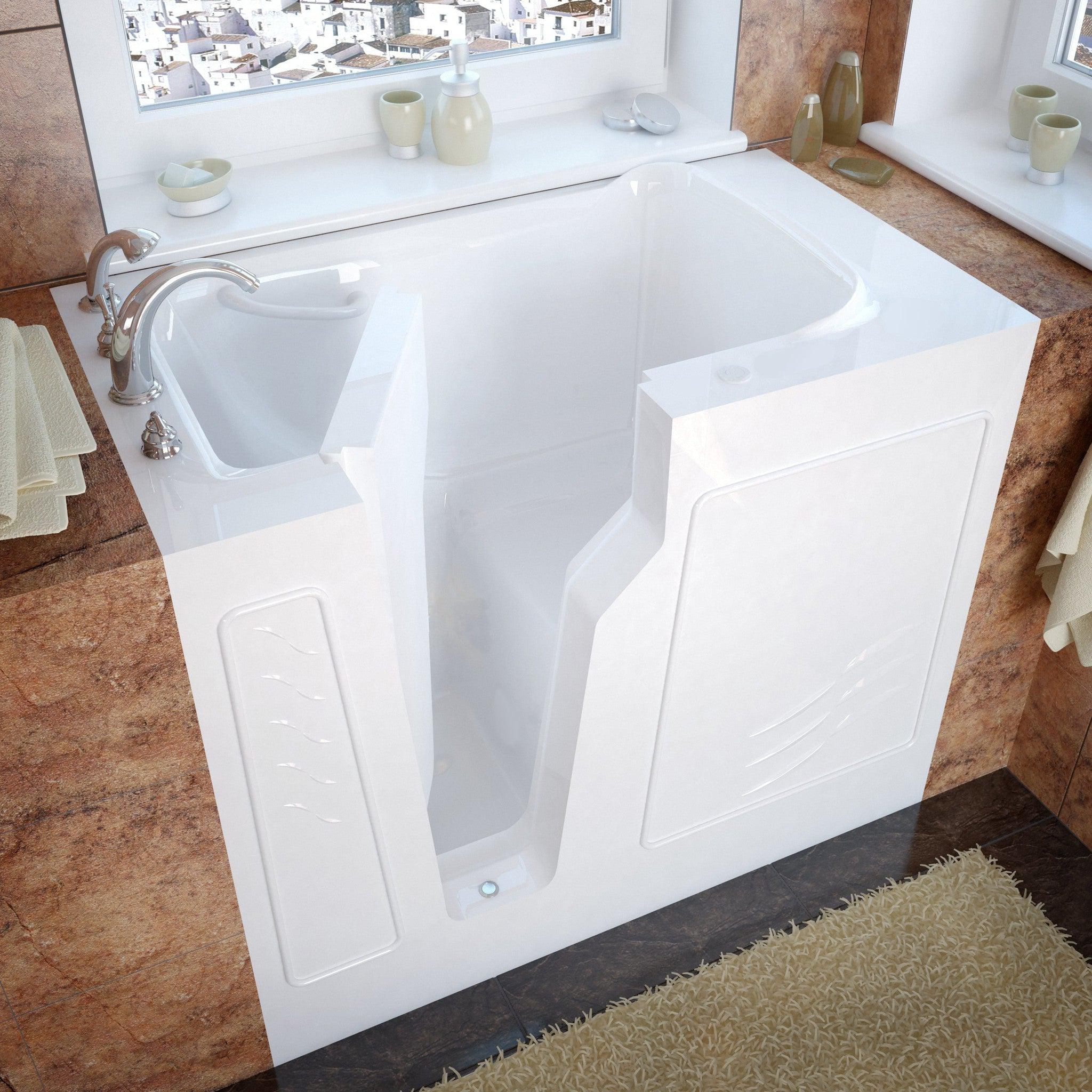 MediTub Walk-In 26" x 46" Left Drain White Soaking Walk-In Bathtub – US ...