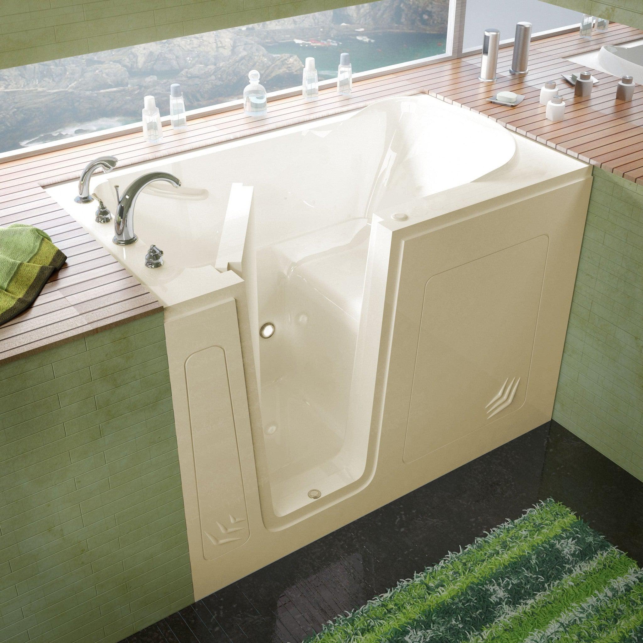 MediTub Walk-In 30" x 54" Left Drain Biscuit Soaking Walk-In Bathtub ...