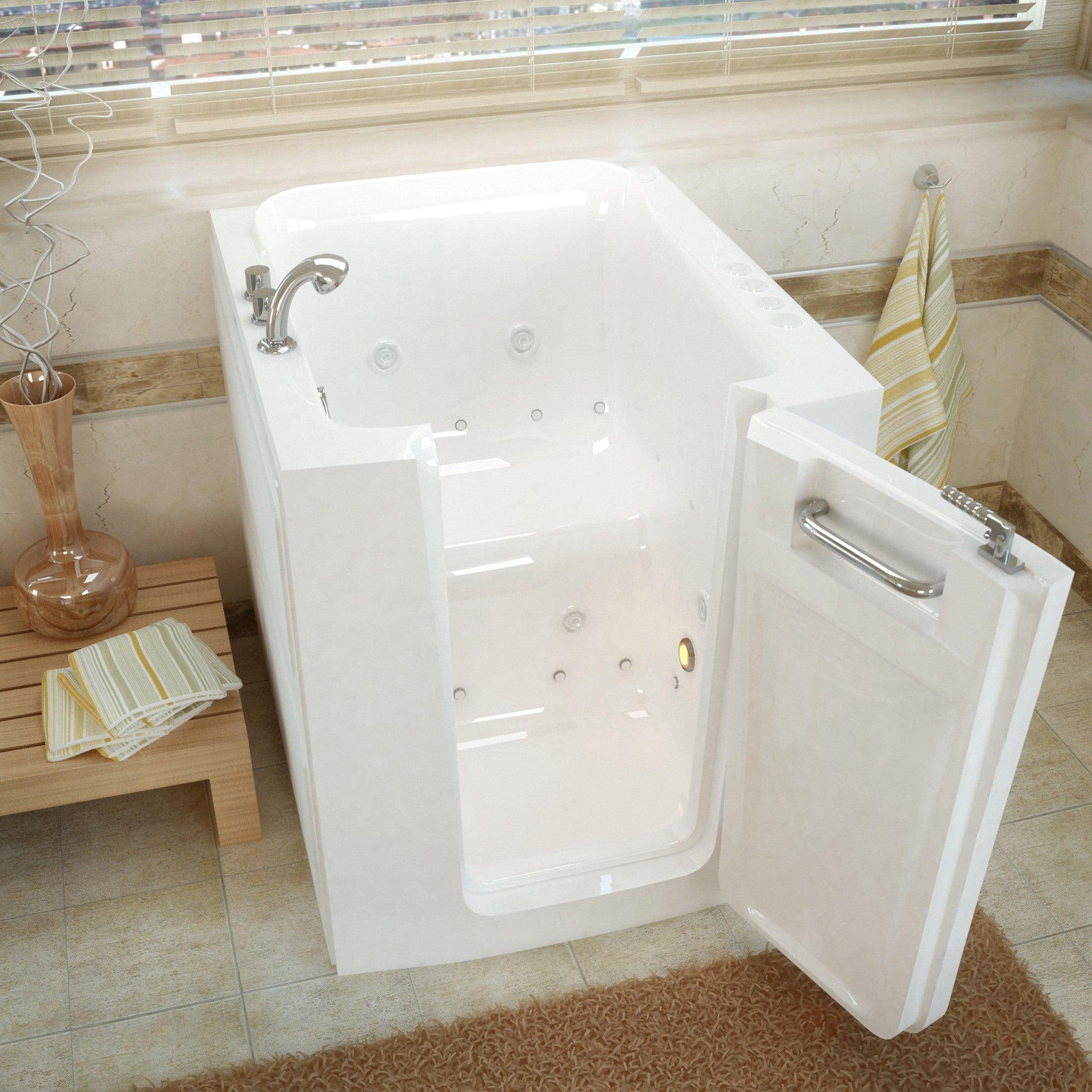 MediTub Walk-In 32" x 38" Right Door White Whirlpool & Air Jetted Walk ...