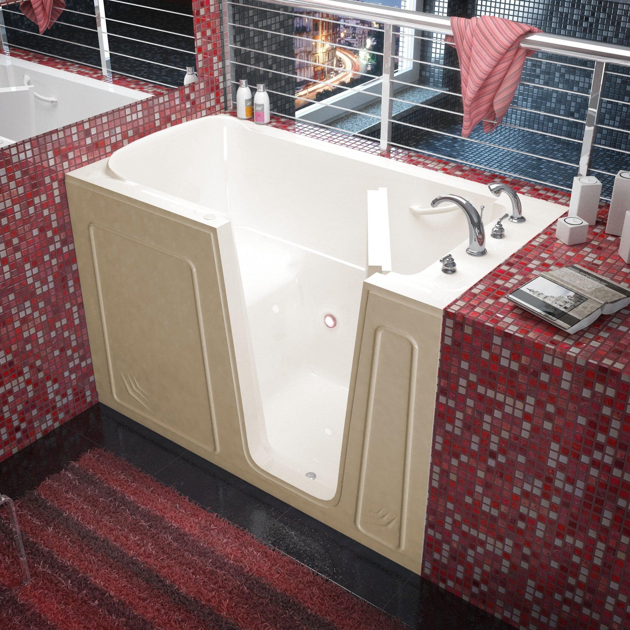 MediTub Walk-In 32" x 60" Right Drain Biscuit Soaking Walk-In Bathtub ...