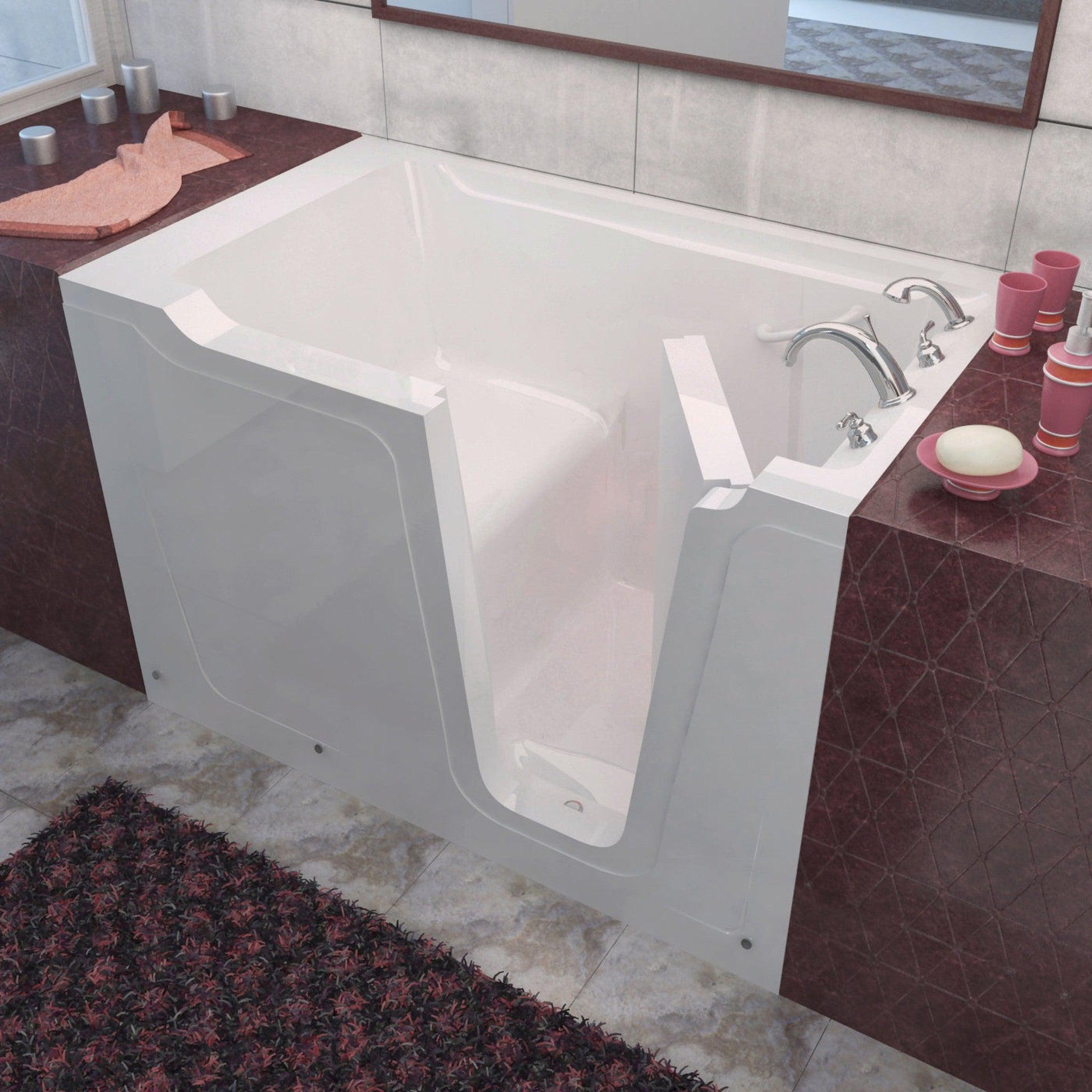 MediTub Walk-In 36" x 60" Right Drain White Soaking Walk-In Bathtub ...