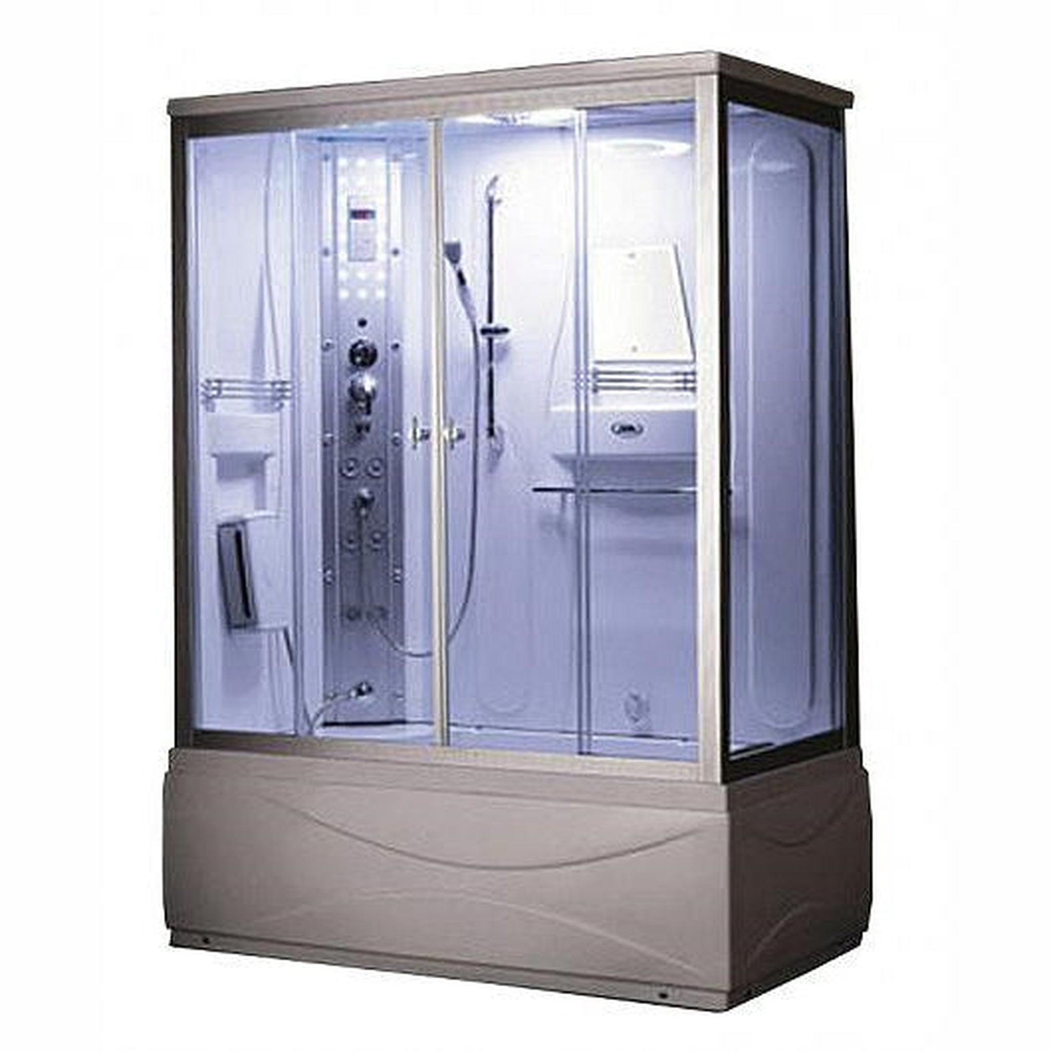 Mesa 60" x 33" x 85" Clear Tempered Glass Freestanding Combination Ste ...