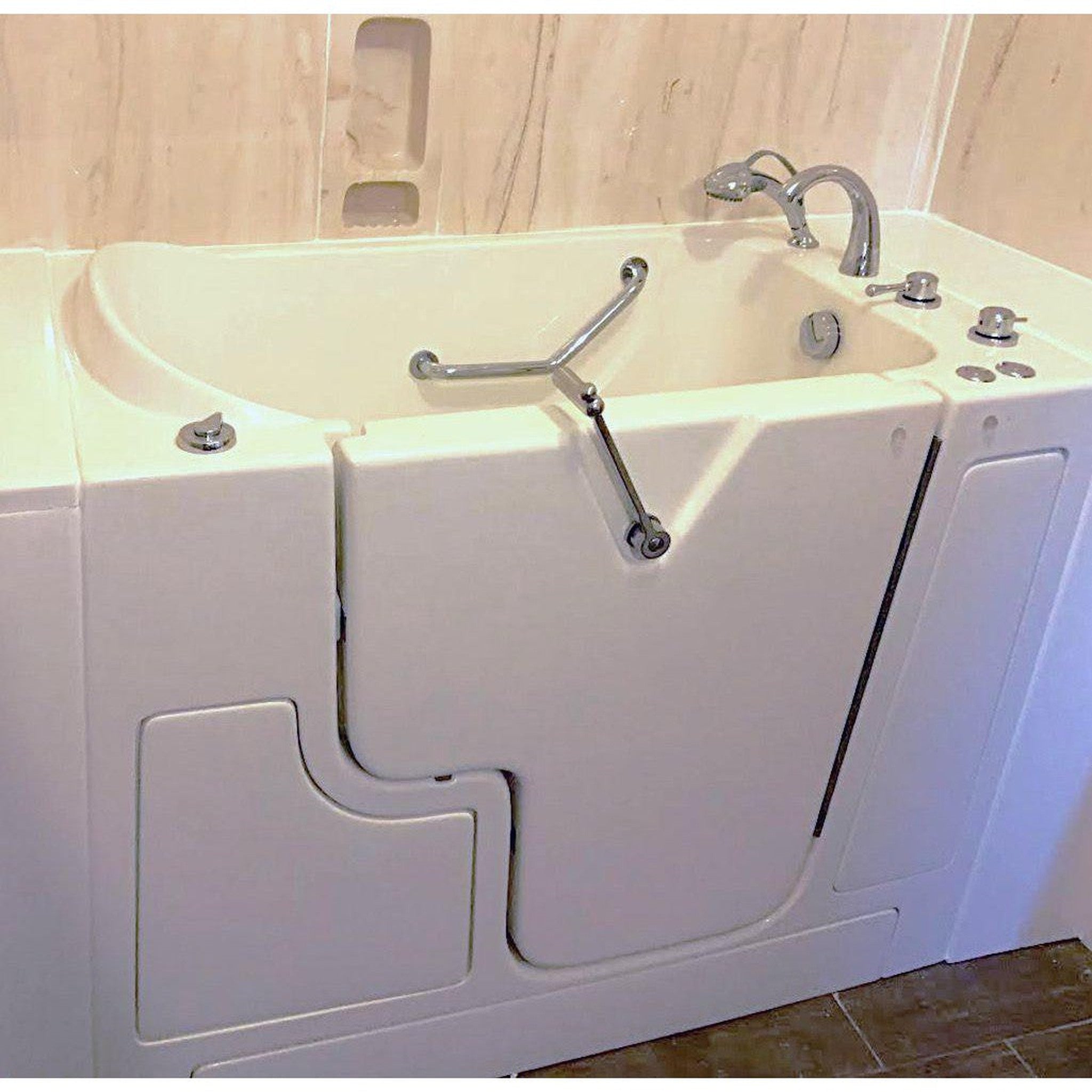 Mobility Bathworks 30"W x 52"L x 41"H Walk-In Right Hand Soaker Tub Wh ...
