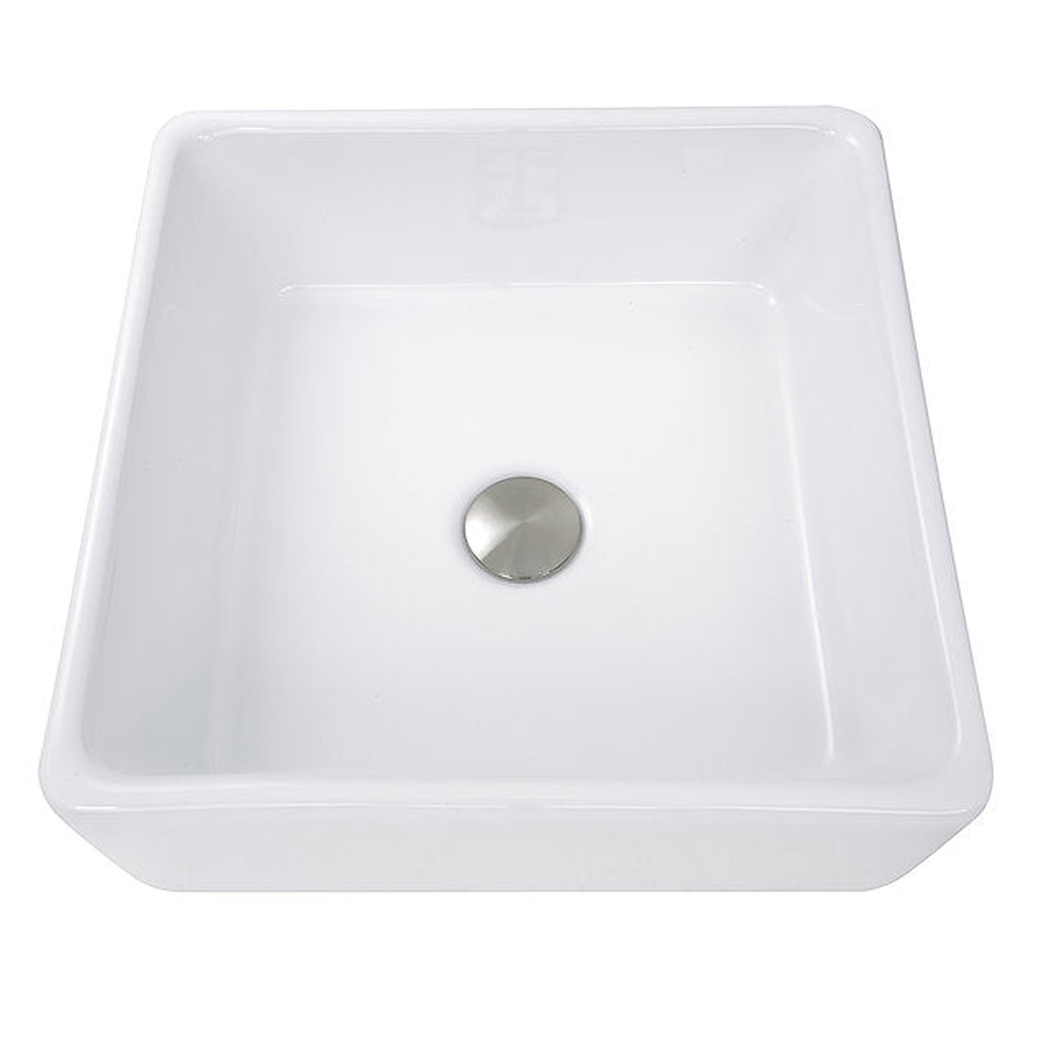 Nantucket Sinks Brant Point 15" W x 15" D Square Porcelain Enamel Glaz ...
