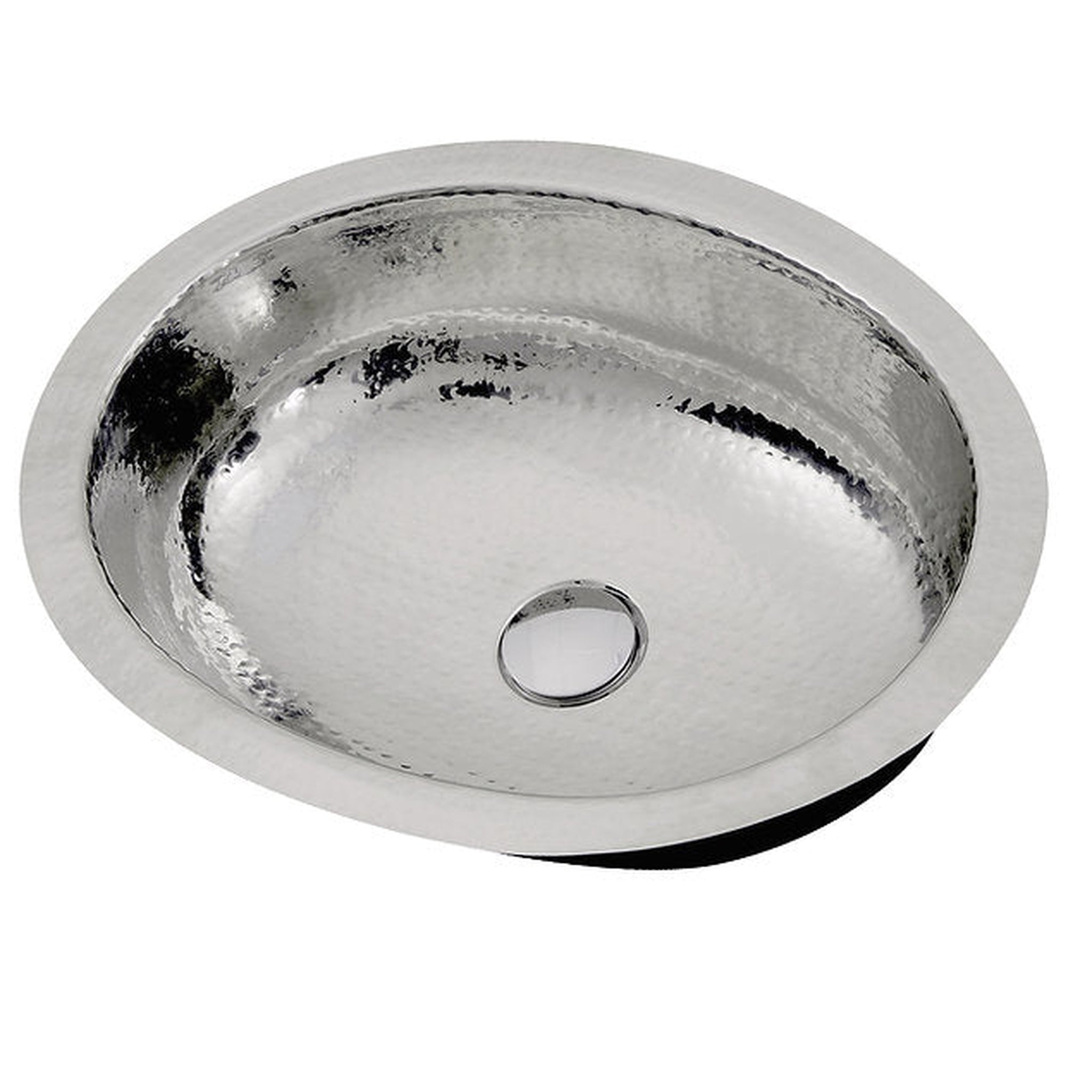 Nantucket Sinks Brightwork Home 18" W x 14" D Hand Hammered Oval Polis ...