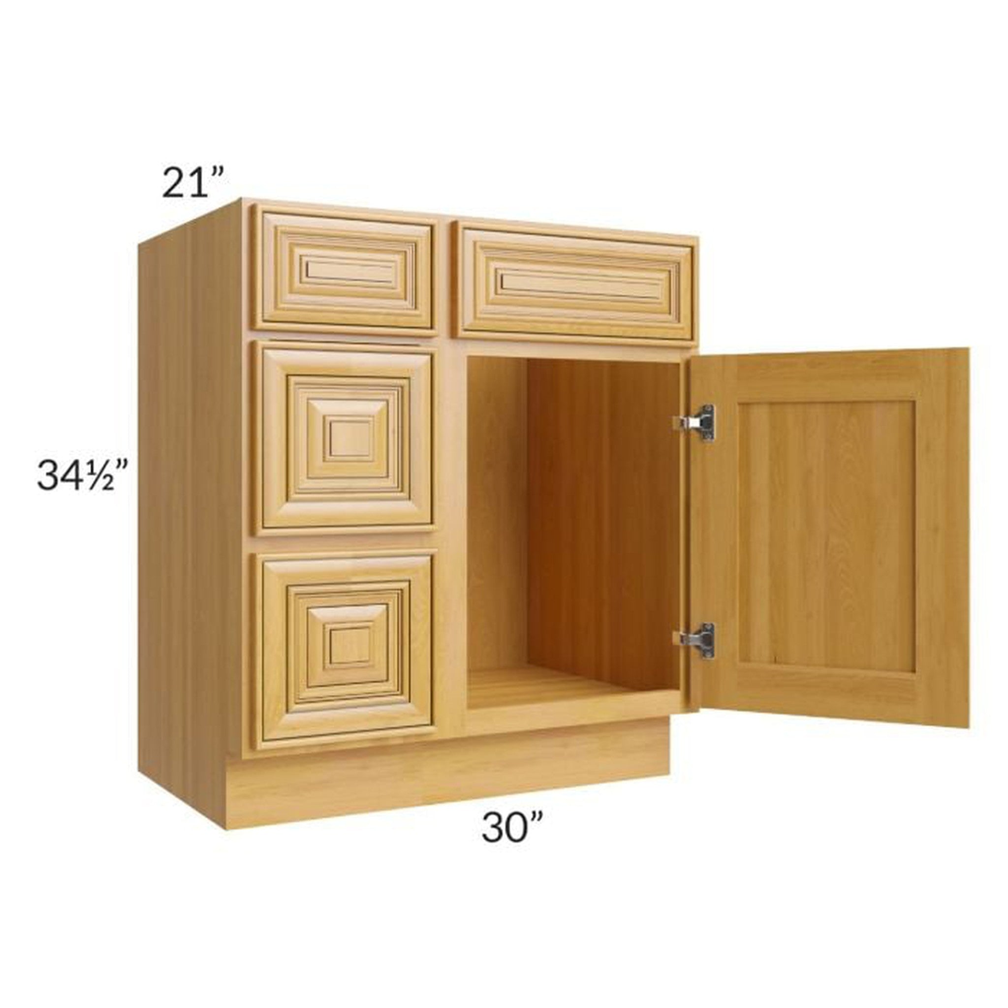 RTA Glazed Praline 30" Vanity Sink Base Cabinet (Drawers on Left) – US ...