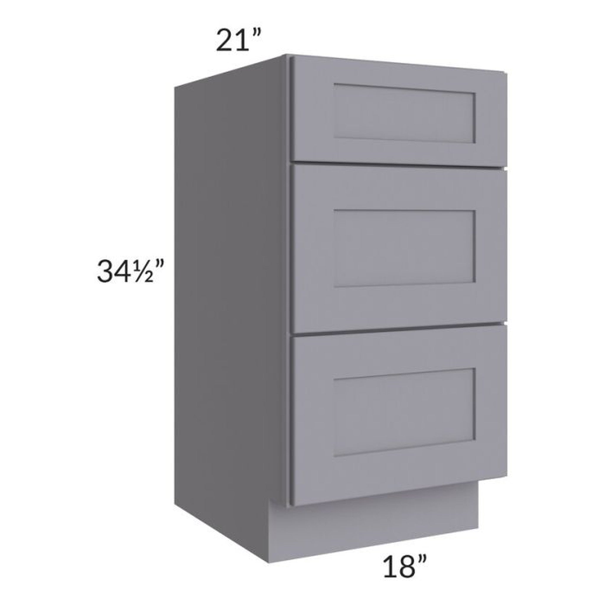 RTA Graphite Grey Shaker 18" 3-Drawer Vanity Base Cabinet – US Bath Store