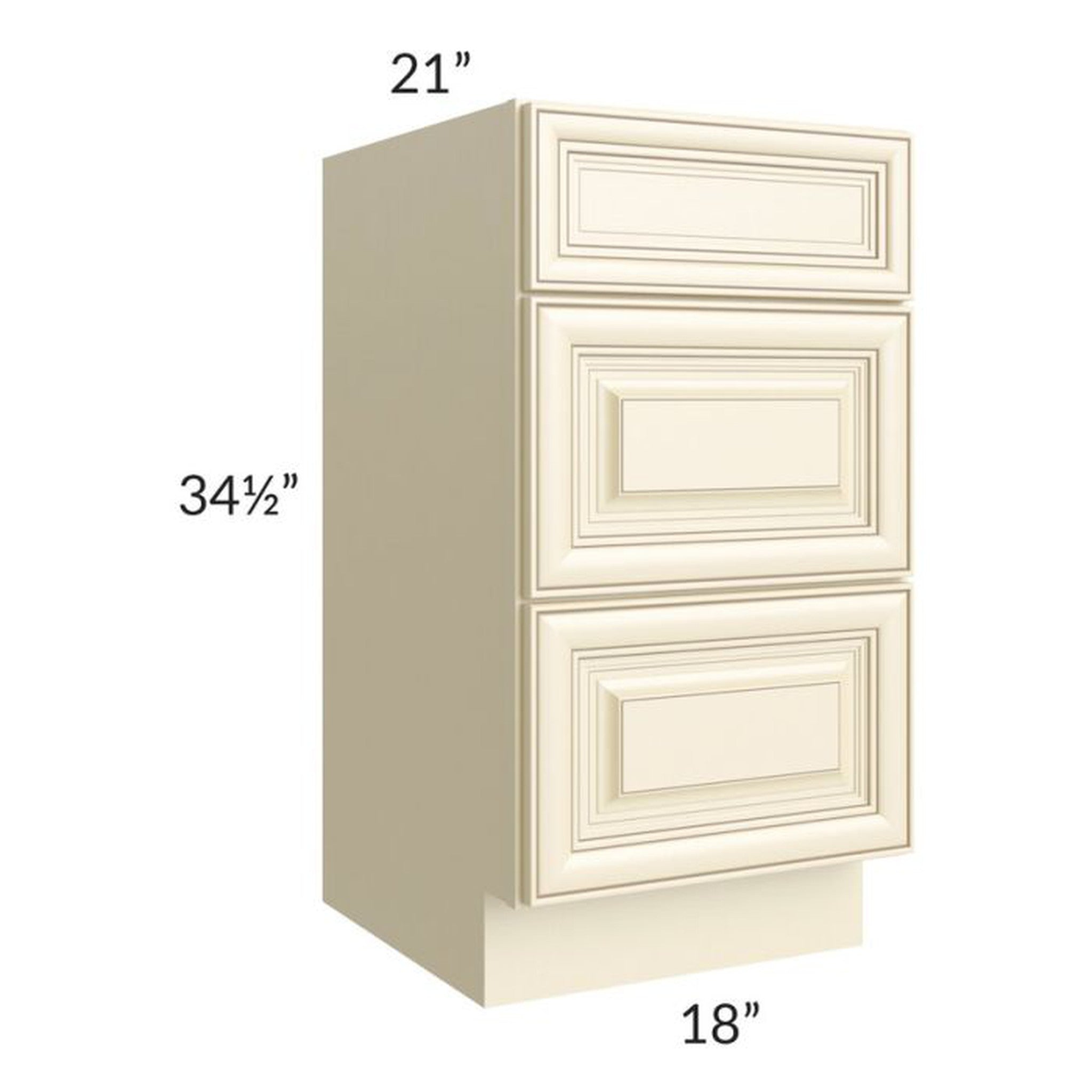 RTA Phoenix Cream Glaze 18" Vanity 3-Drawer Base Cabinet – US Bath Store