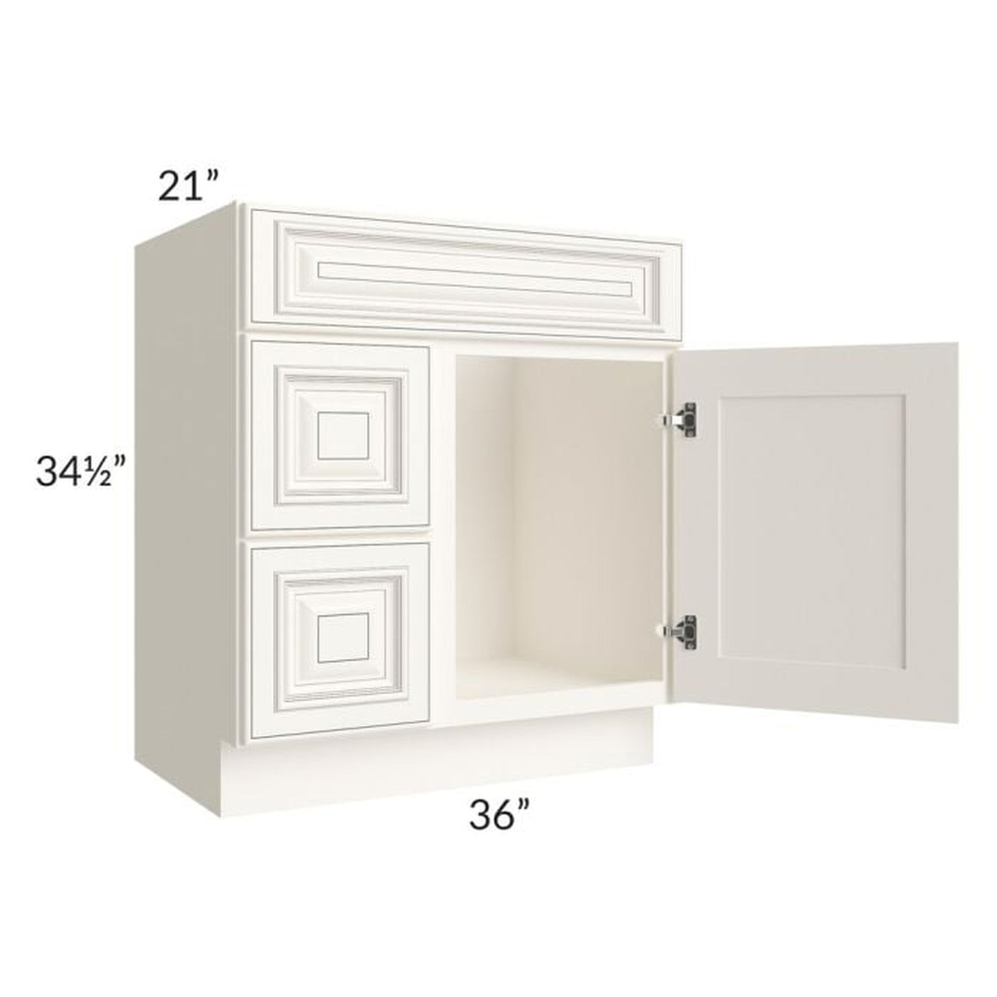 RTA Signature Vanilla Glaze 30" Bathroom Vanity (Drawers on Left) – US ...