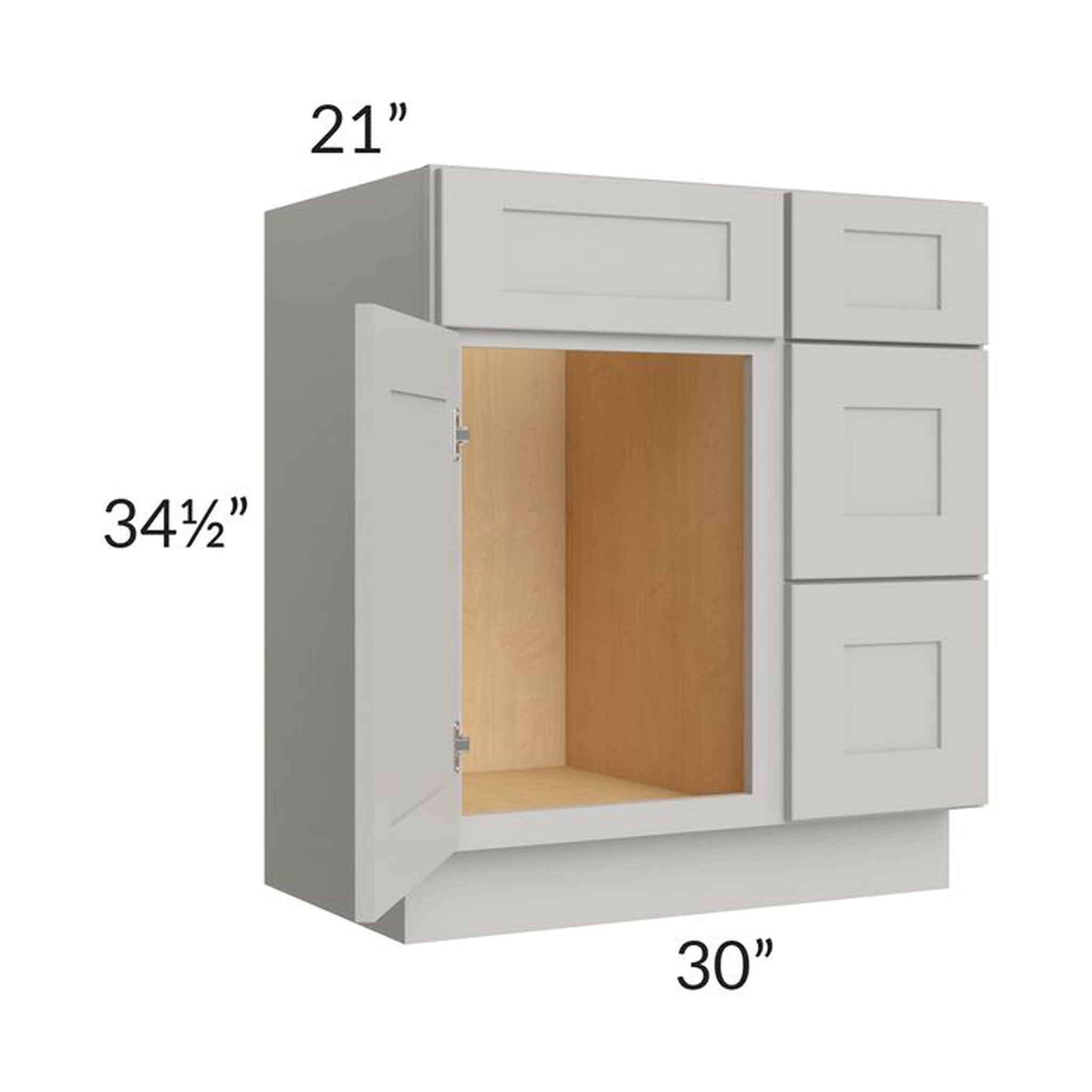 RTA Stone Shaker 30" Vanity Base Cabinet (Drawers on Right) – US Bath Store