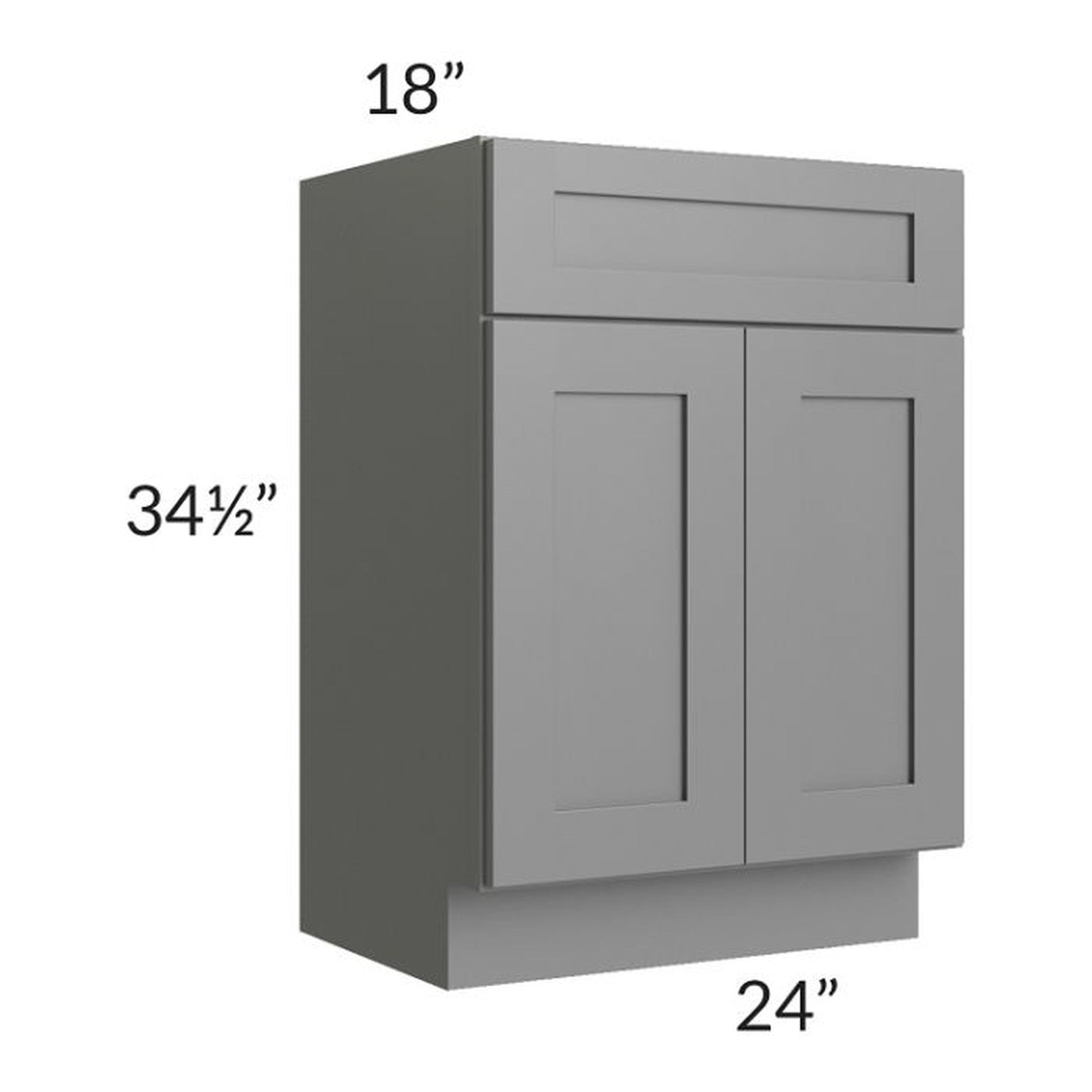 RTA Stratton Light Grey Shaker 24" Vanity Sink Base Cabinet (18" depth ...