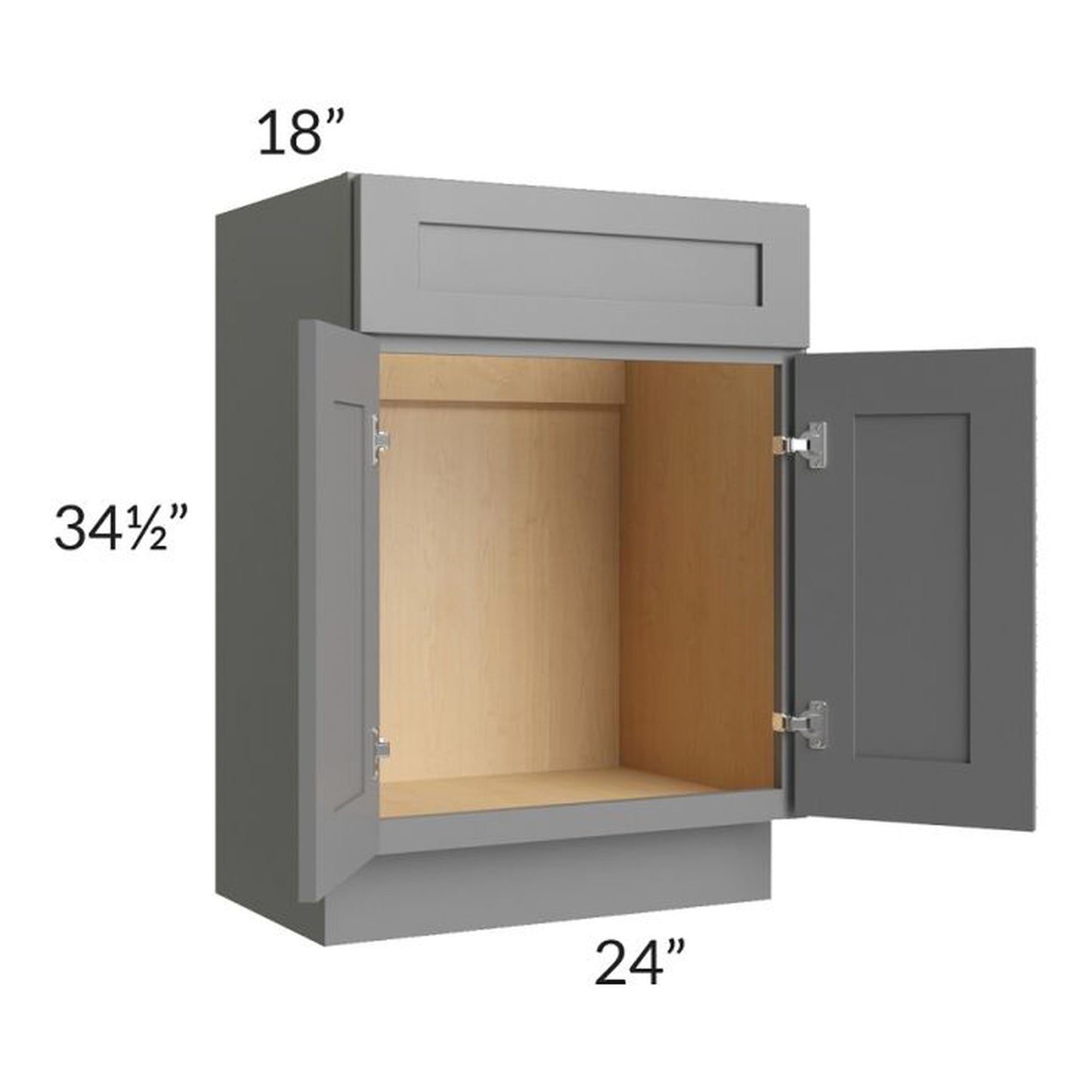 RTA Stratton Light Grey Shaker 24" Vanity Sink Base Cabinet (18" depth ...