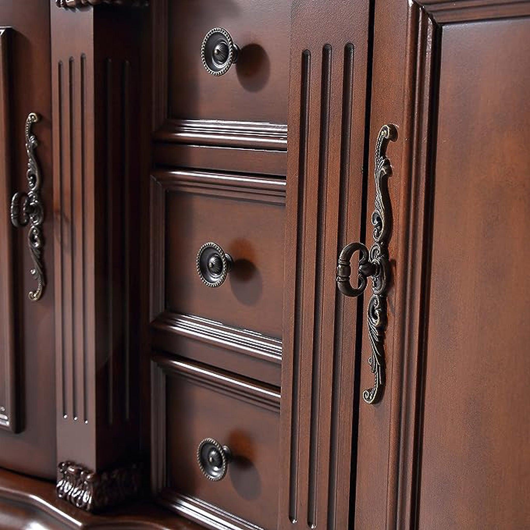 Silkroad Exclusive 48" Double Sink Brazilian Rosewood Bathroom Vanity ...
