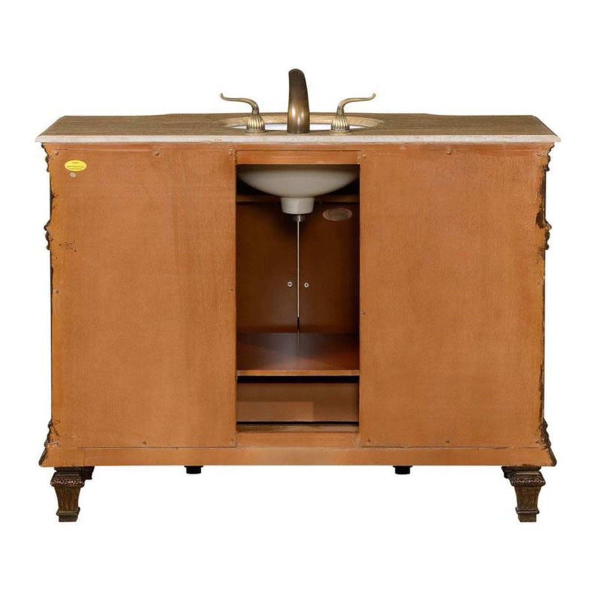 Silkroad Exclusive 48" Single Sink Brazilian Rosewood Bathroom Vanity ...