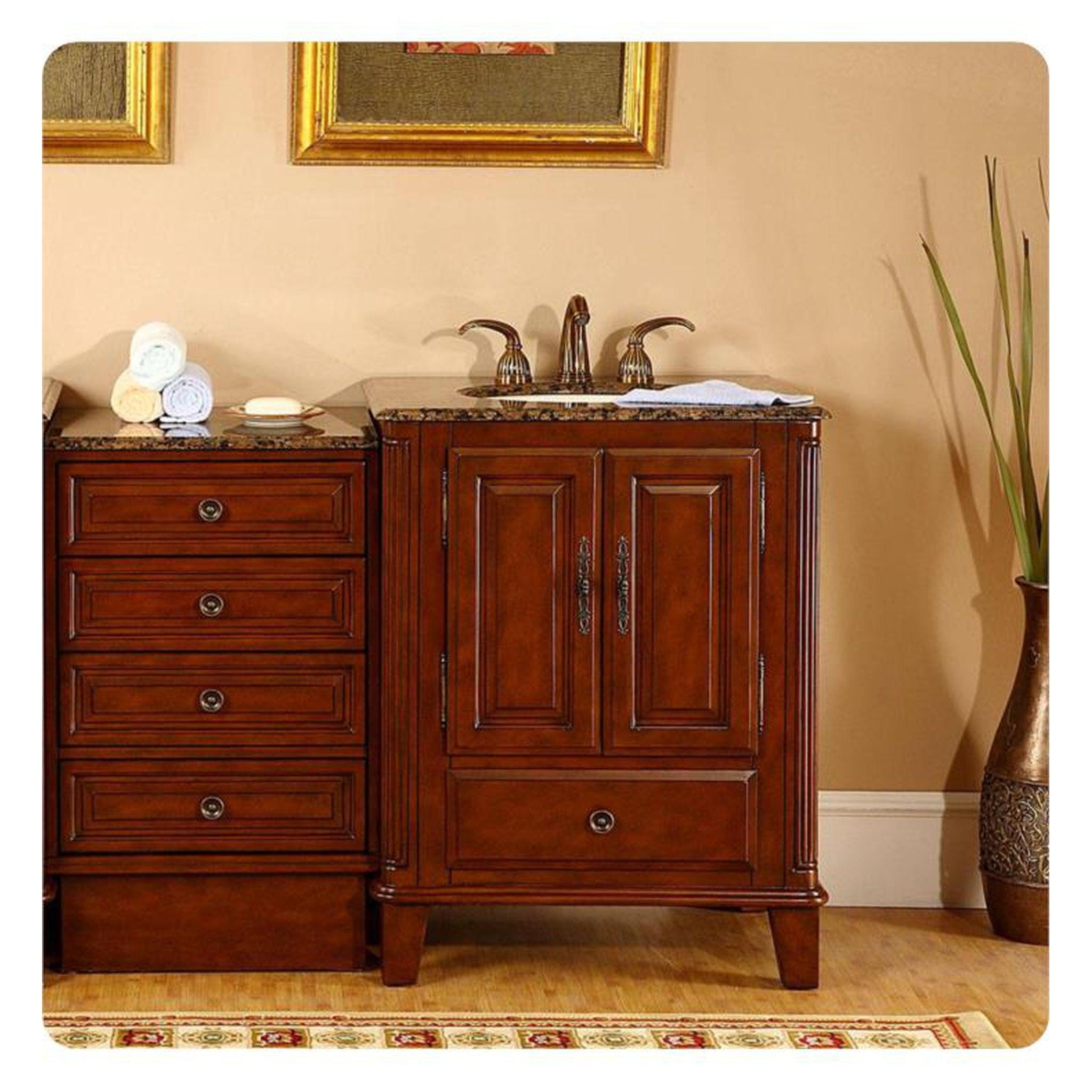 Silkroad Exclusive 49" Single Sink Special Walnut Modular Bathroom Van ...